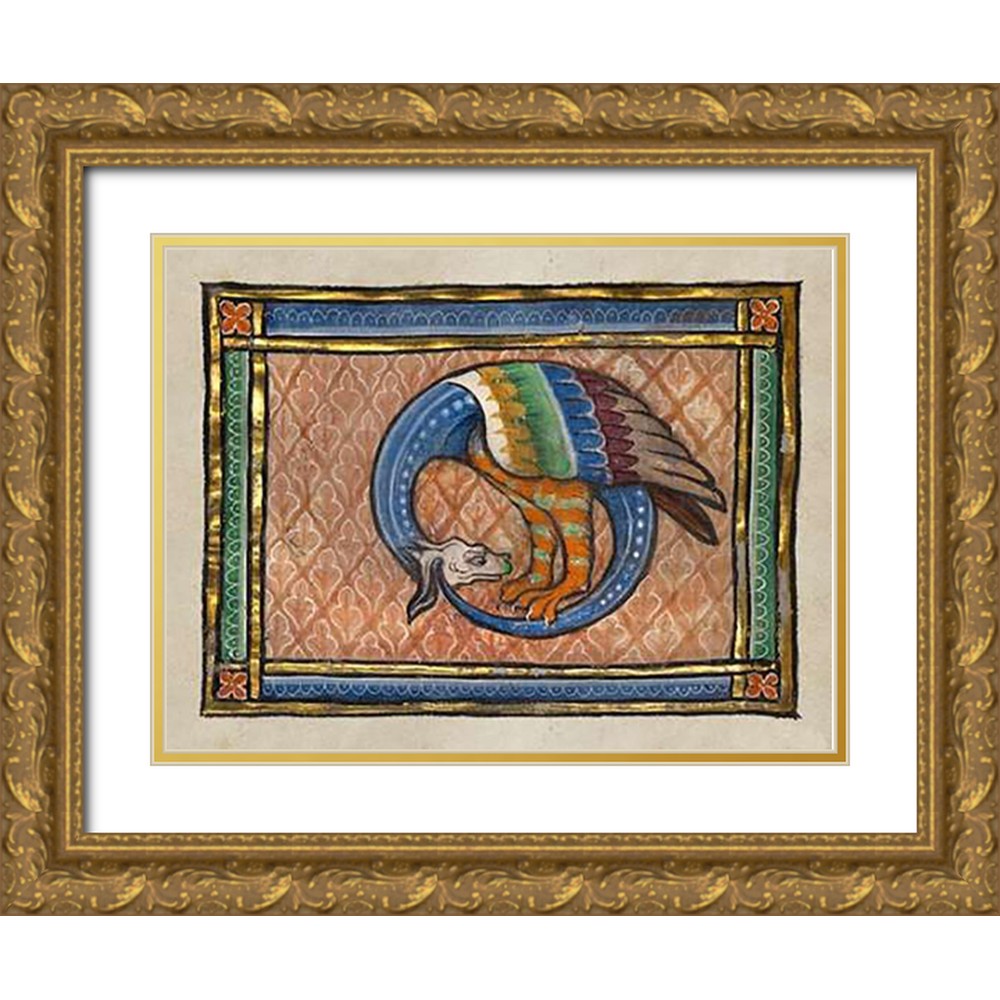 Franco-Flemish 13th Century 18x15 Gold Ornate Wood Framed with Double ...