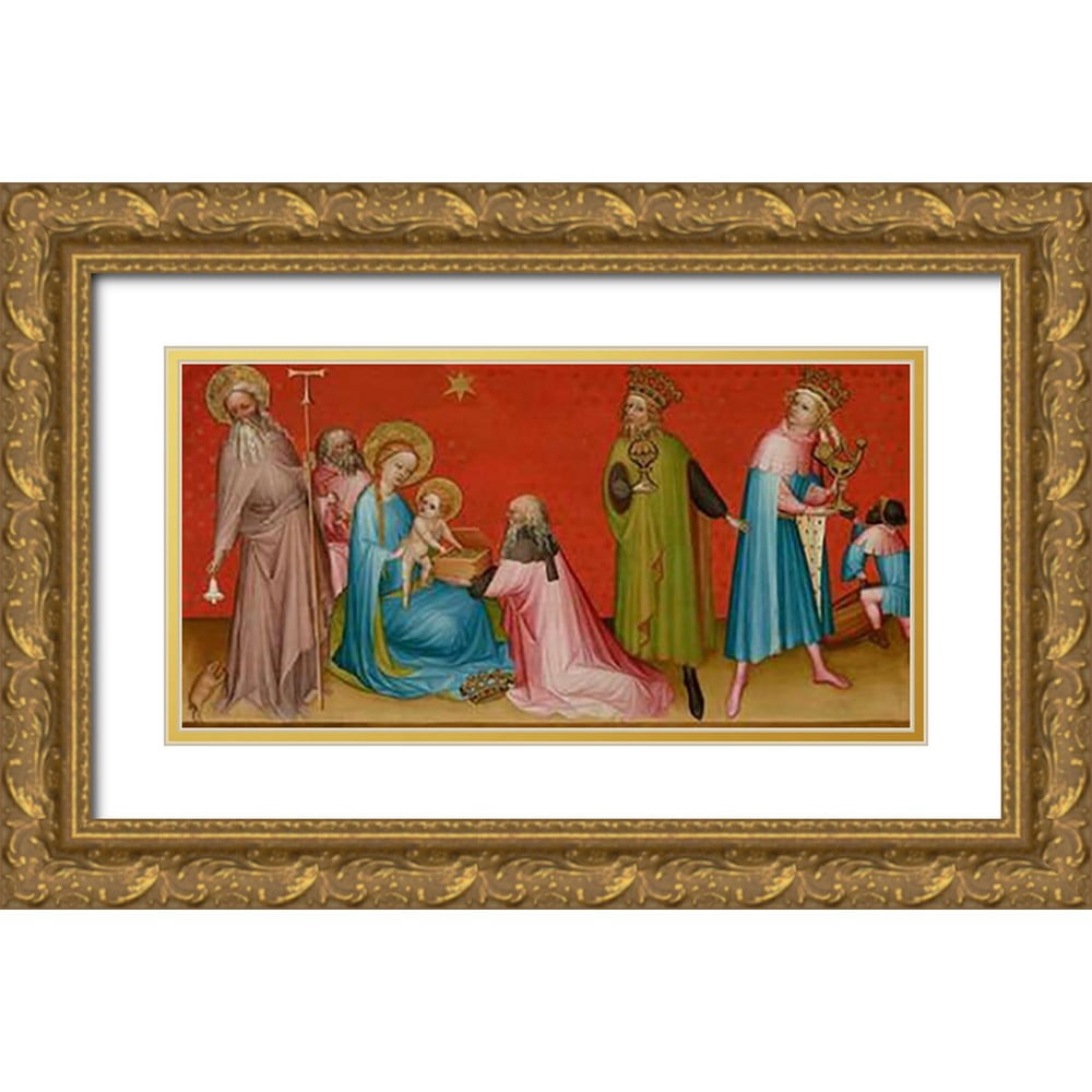 Franco-Flemish Master 18x11 Gold Ornate Wood Framed with Double Matting ...
