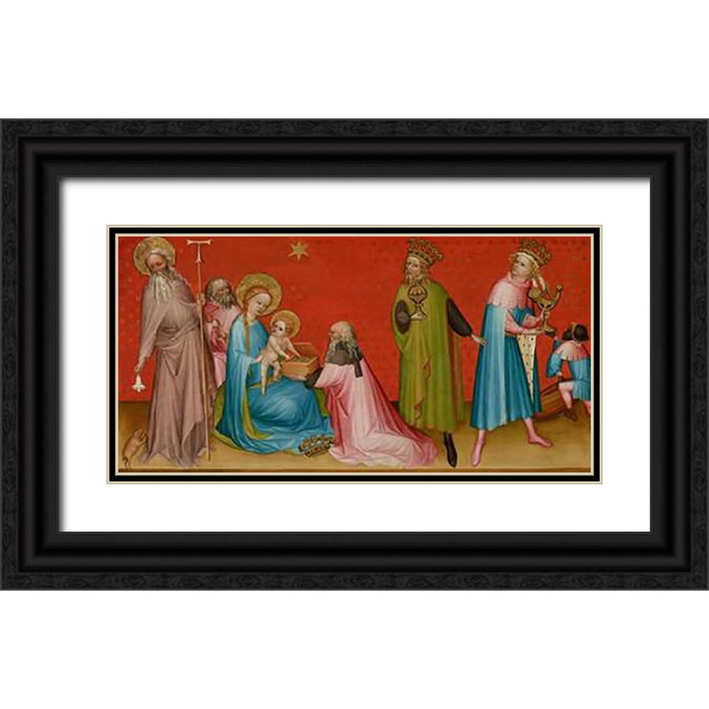 Flemish, Master Franco 24x14 Black Ornate Wood Framed with Double ...