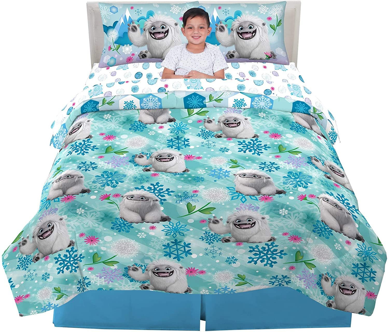 Franco Kids 5 Piece Full Size Abominable Bedding Set with Everest Yeti ...