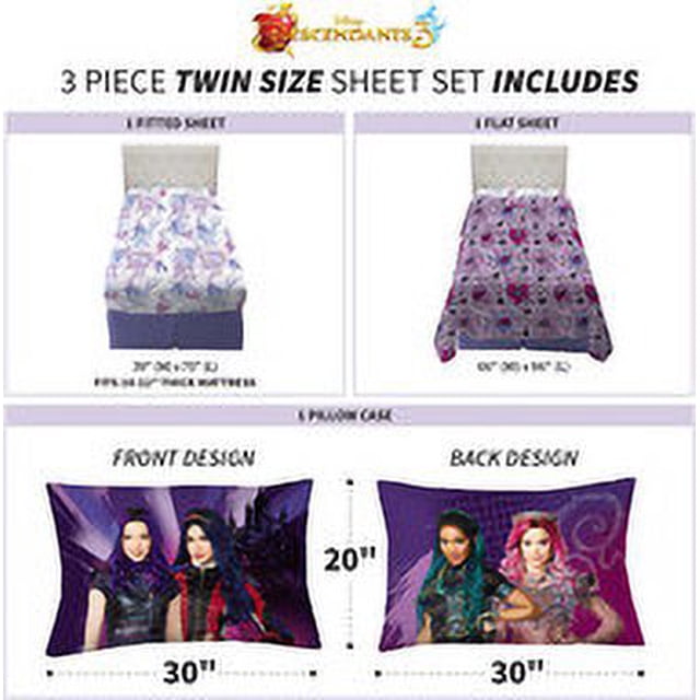 Franco Kids Bedding Super Soft Full Size Sheet Set, Disney Descendants ...