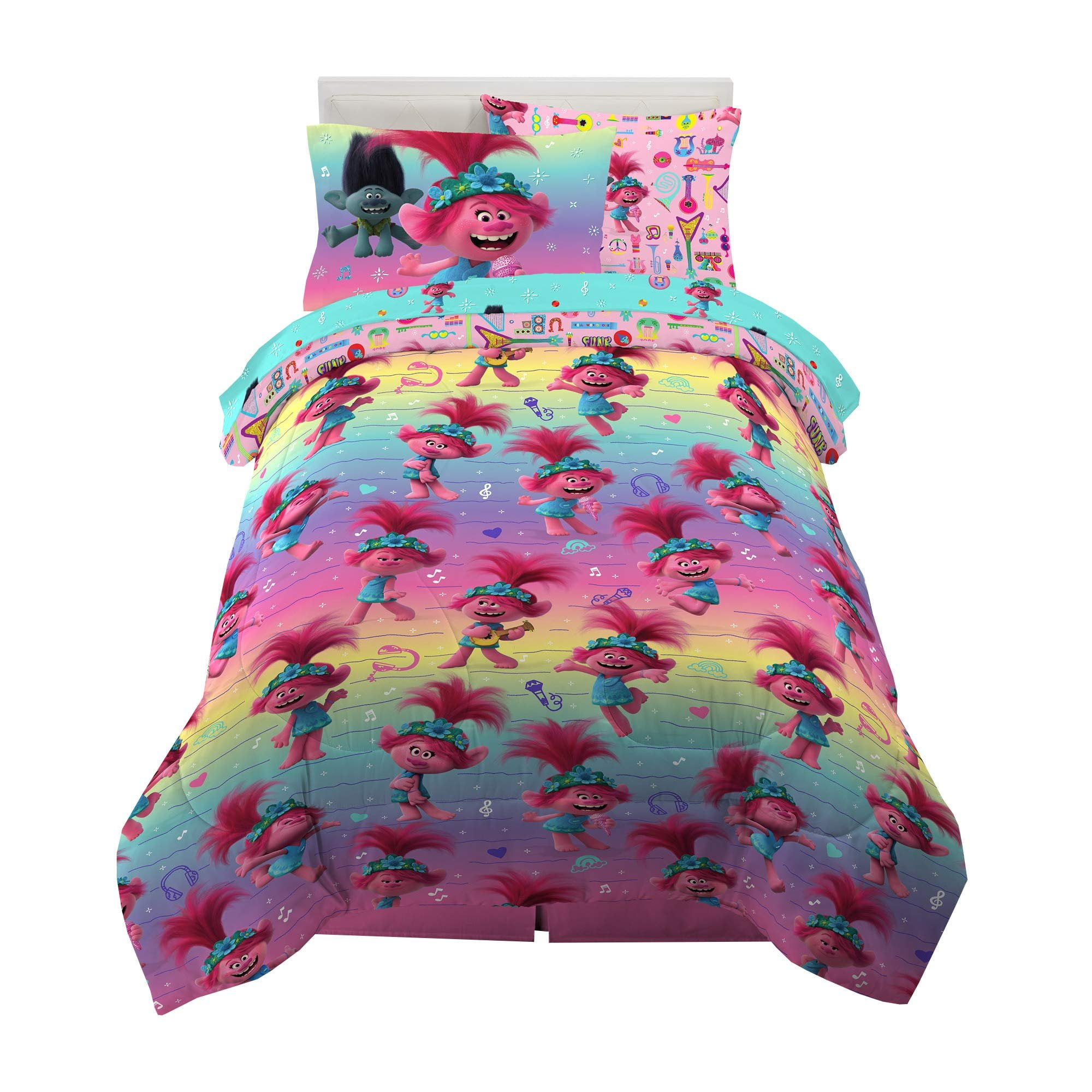 Franco Kids Bedding Trolls World Tour Twin Comforter and Sheet Set with ...