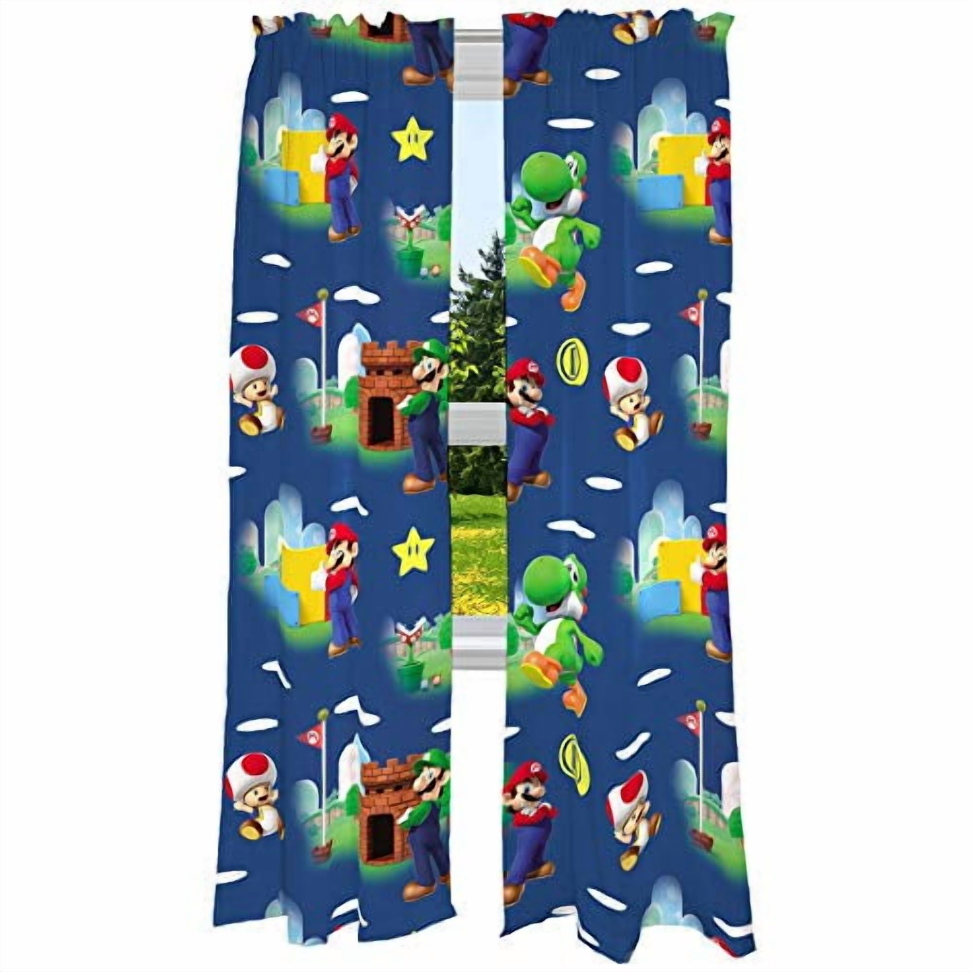 Franco, Kids Super Mario Curtains, 82 x 84 in, 2 Panels - Walmart.com
