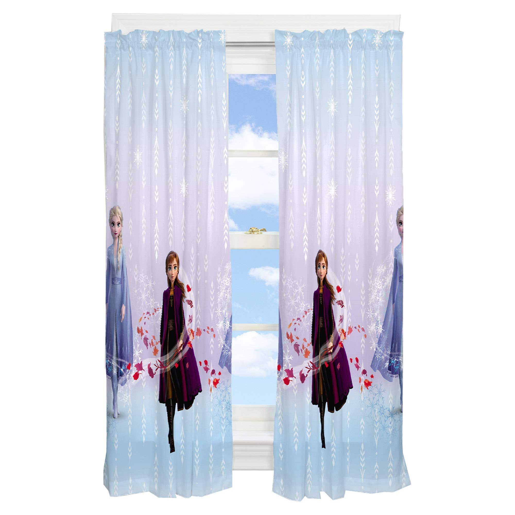 Disney Frozen 2 Kids Window Curtain Panels Drapes Set, 82 in x 63 in ...