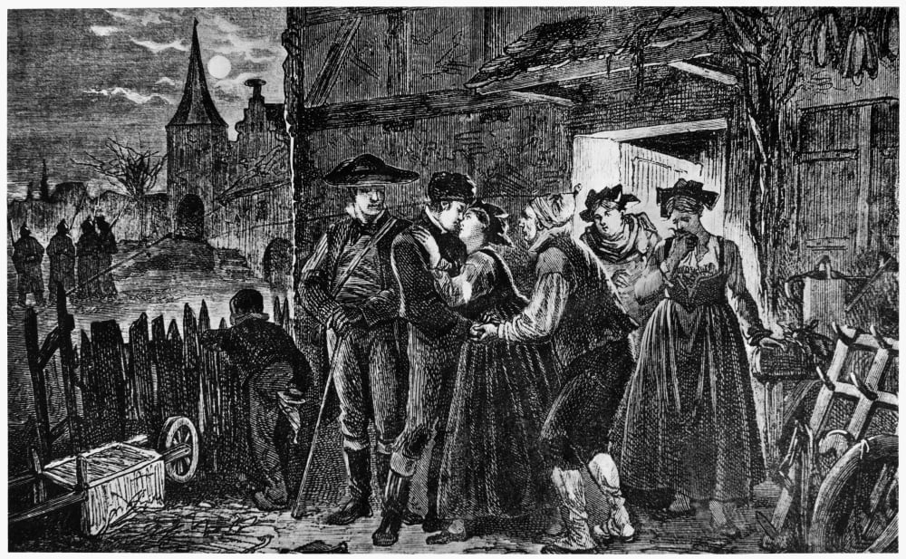 Franco-Prussian War 1871. Nyoung Alsatian Soldiers Prepare To Flee ...