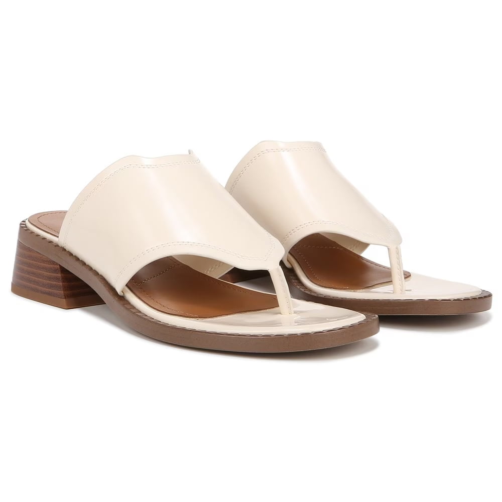Franco Sarto Women's Simona Block Heel Sandal Vanilla White 9M ...
