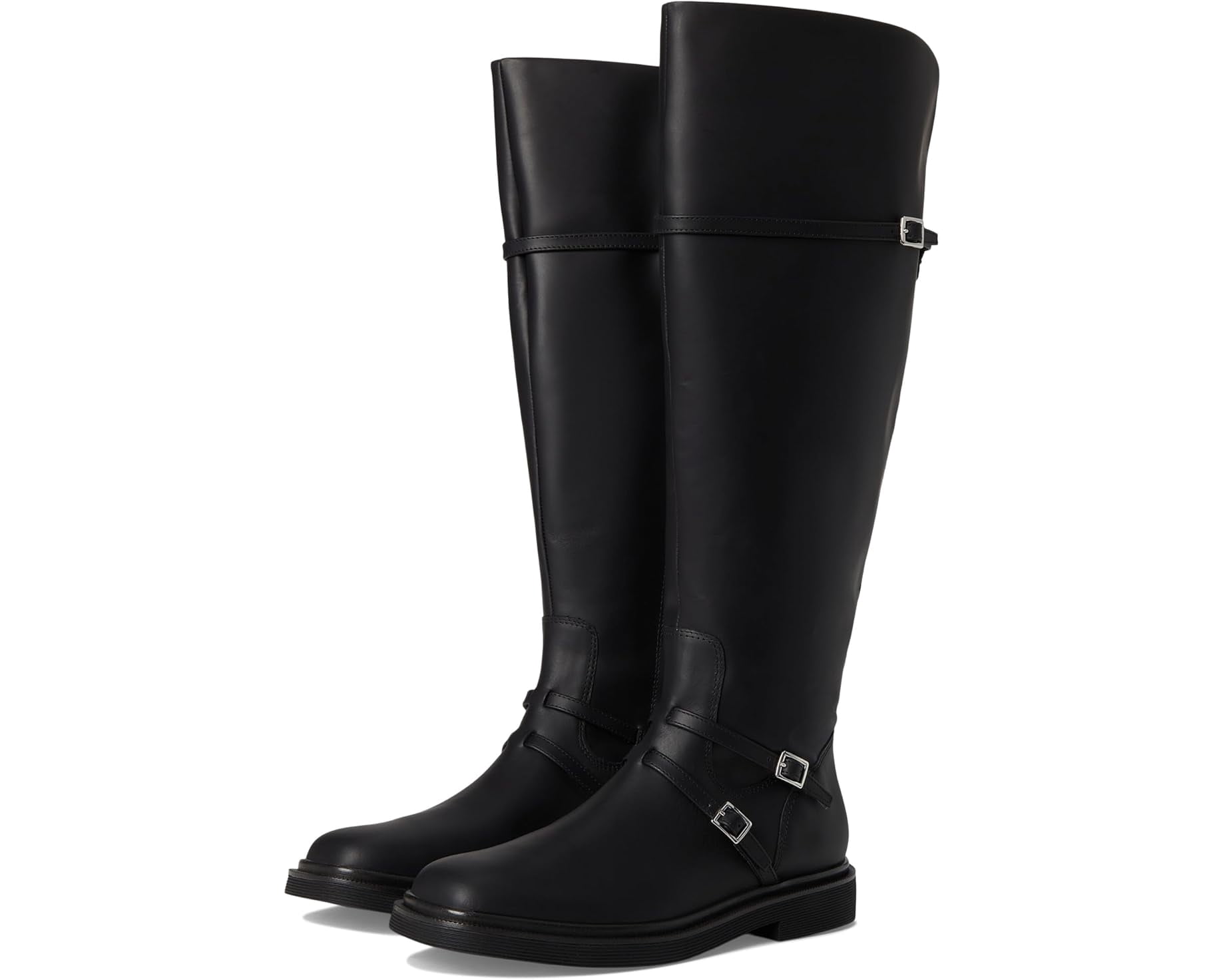 Franco Sarto Women's Ainsley Knee High Boot Black Leather Wide Calf 10M ...