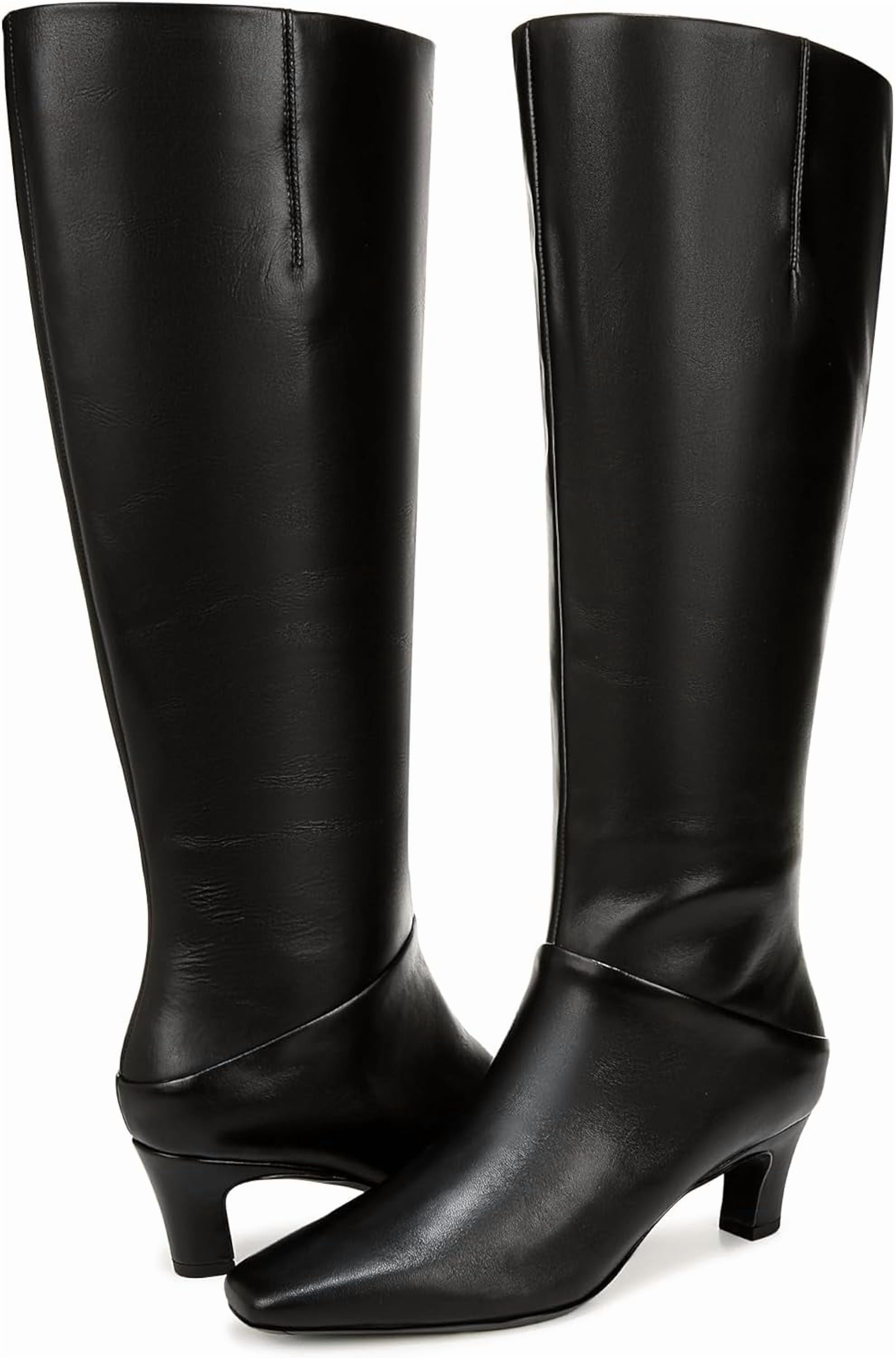Franco Sarto Women's Andria Pointed Toe Knee High Boot Black Leather ...