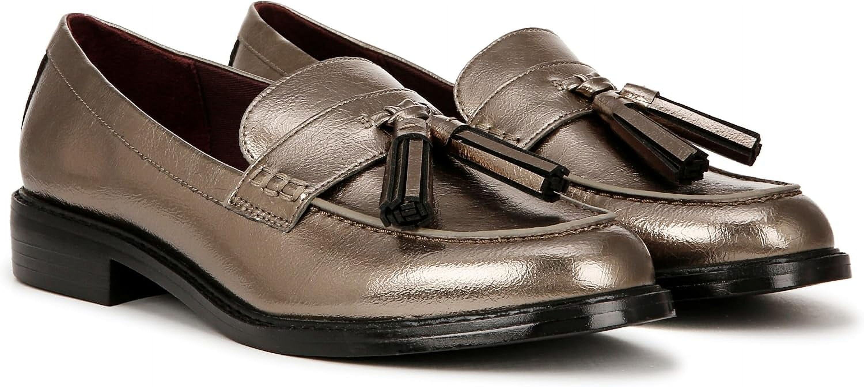 Franco Sarto Women's Carolynn Low Slip on Tassel Loafers Pewter ...