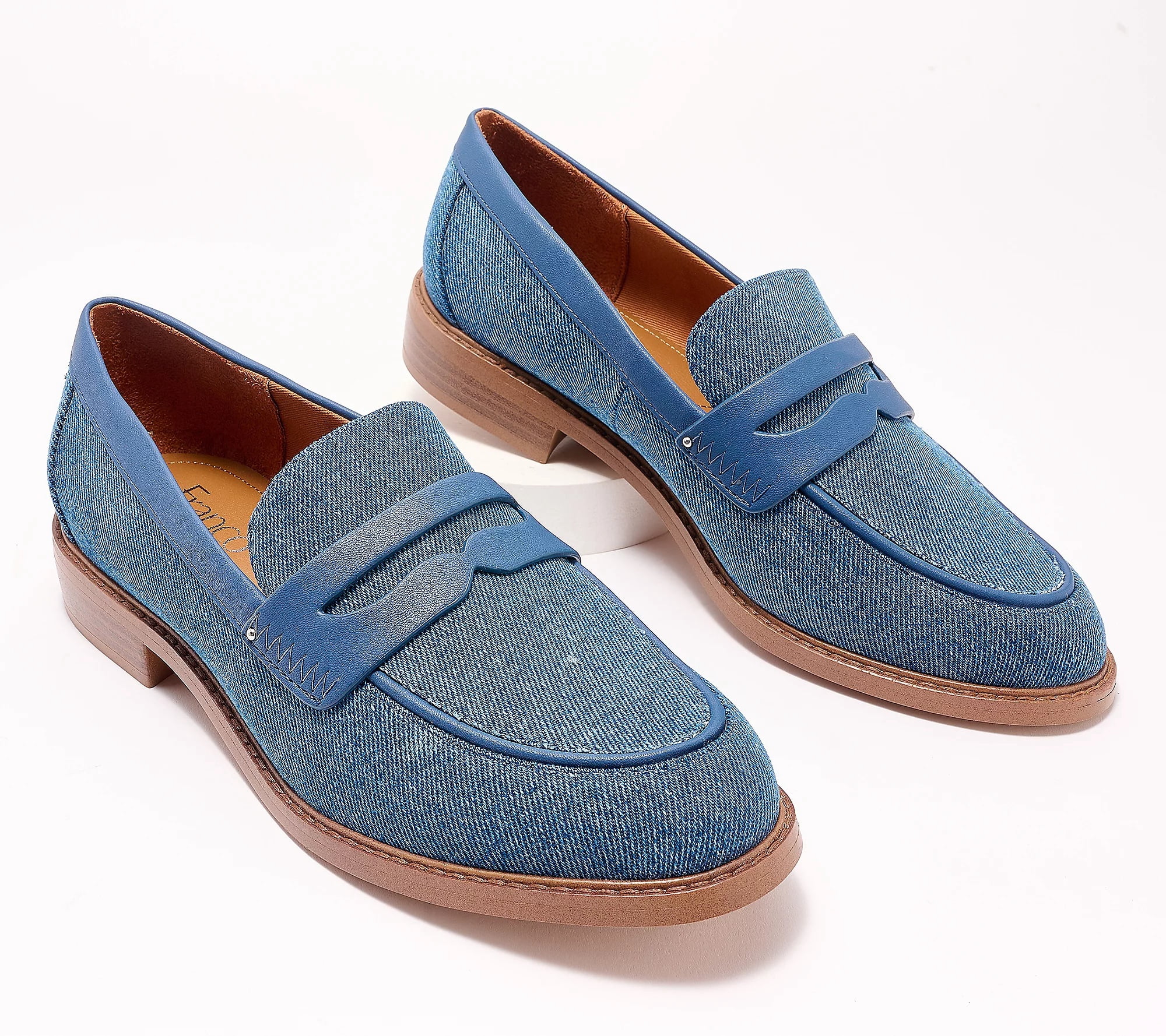 Franco Sarto Women's Chrissy Penny Loafers Denim Blue 6M - Walmart.com