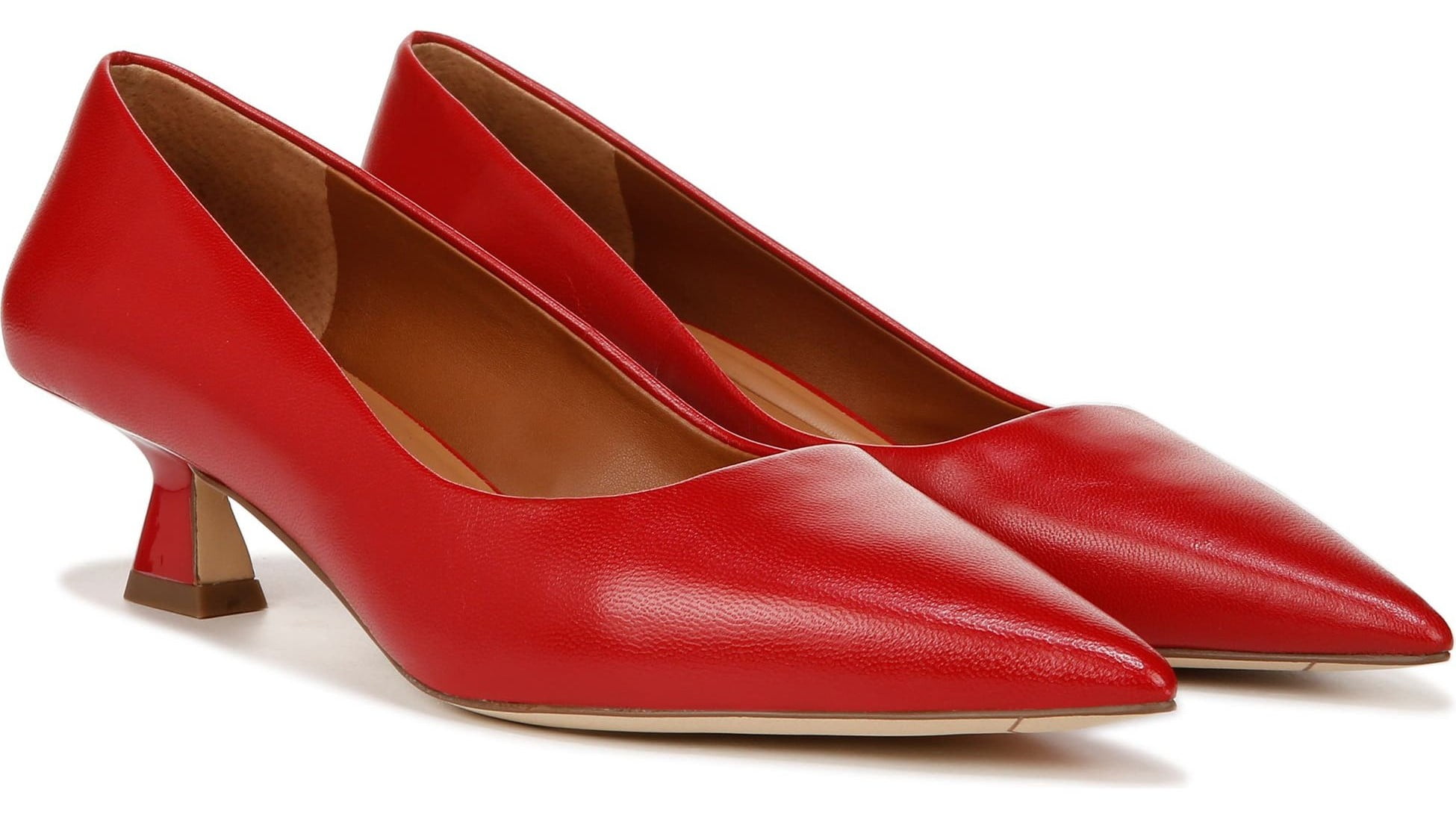 Franco Sarto Women's Diva Pointed Toe Heel Pump Cherry Red Leather 8.5M ...