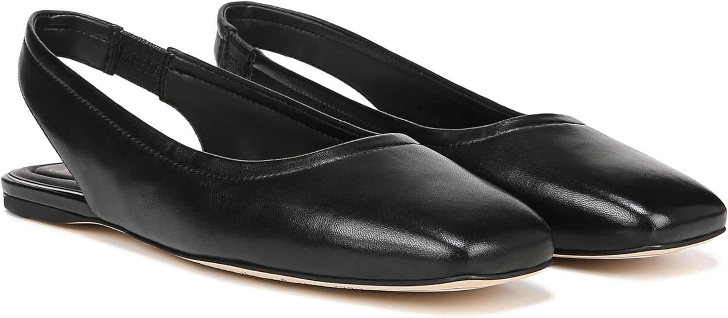 Franco Sarto Women's Flexa Antona Slingback Ballet Flat Black Leather 7 ...