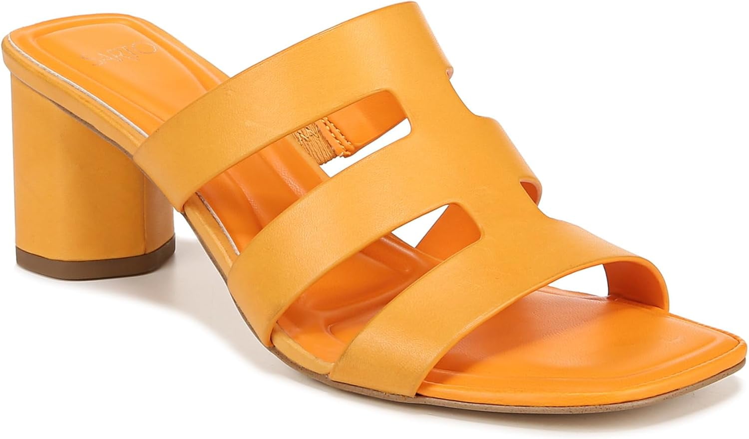 Franco Sarto Women's Flexa Carly Heeled Slide Sandal Orange Leather 9M ...