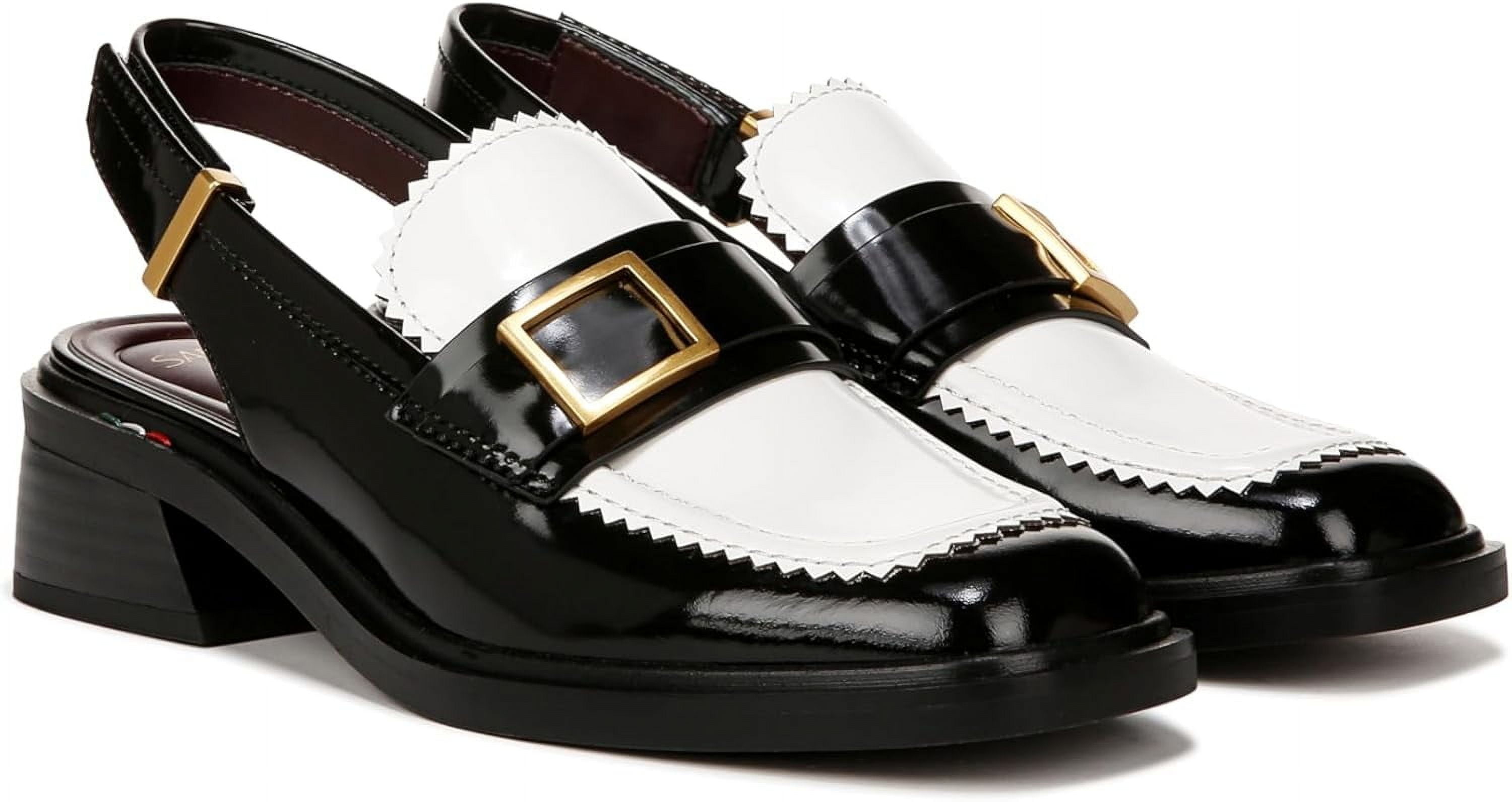 Franco Sarto Women's Gianna Slingback Loafers Black/White 8.5M ...