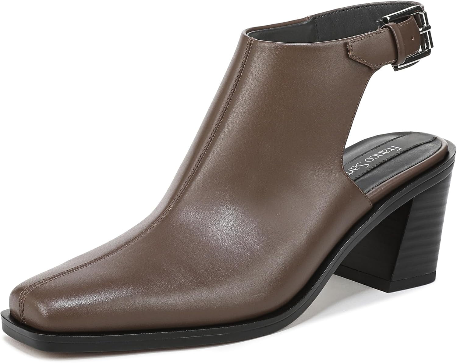 Franco Sarto Women's Isadora Block Heel Slingback Bootie Truffle Brown ...