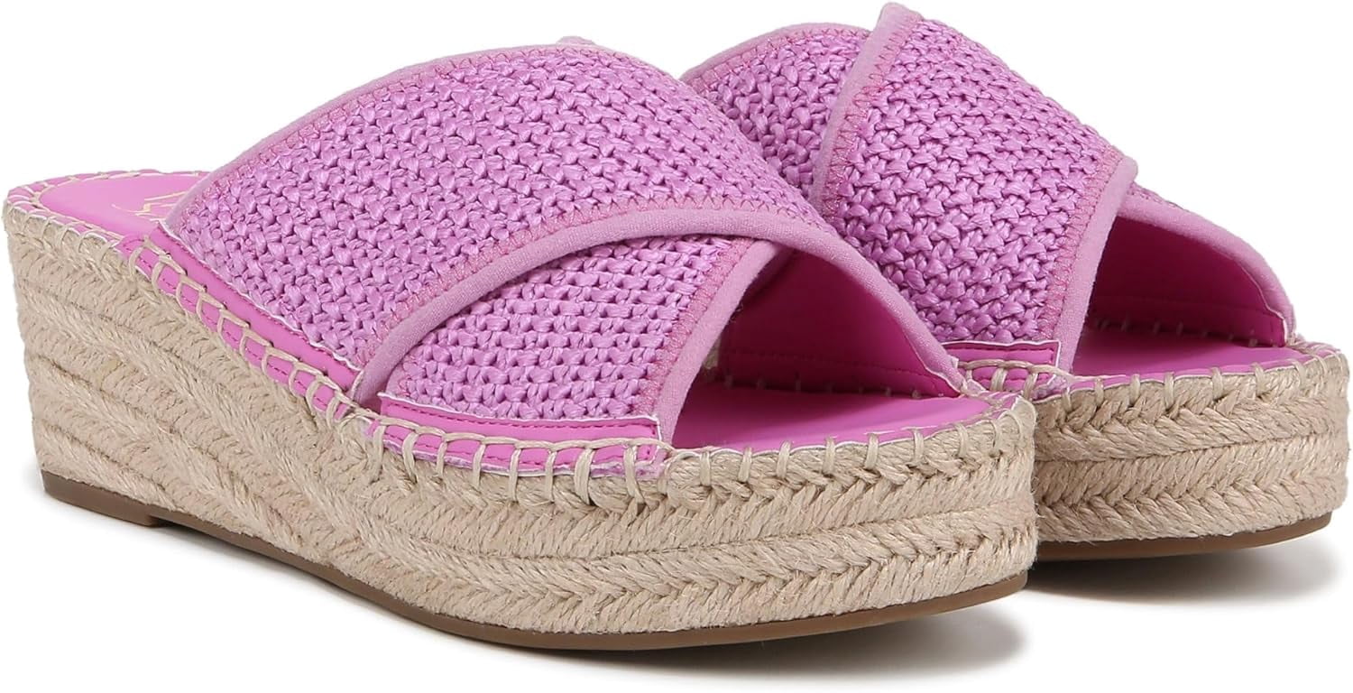 Franco Sarto Women's Pacifica Espadrille Wedge Slide Sandal Pink 7M ...