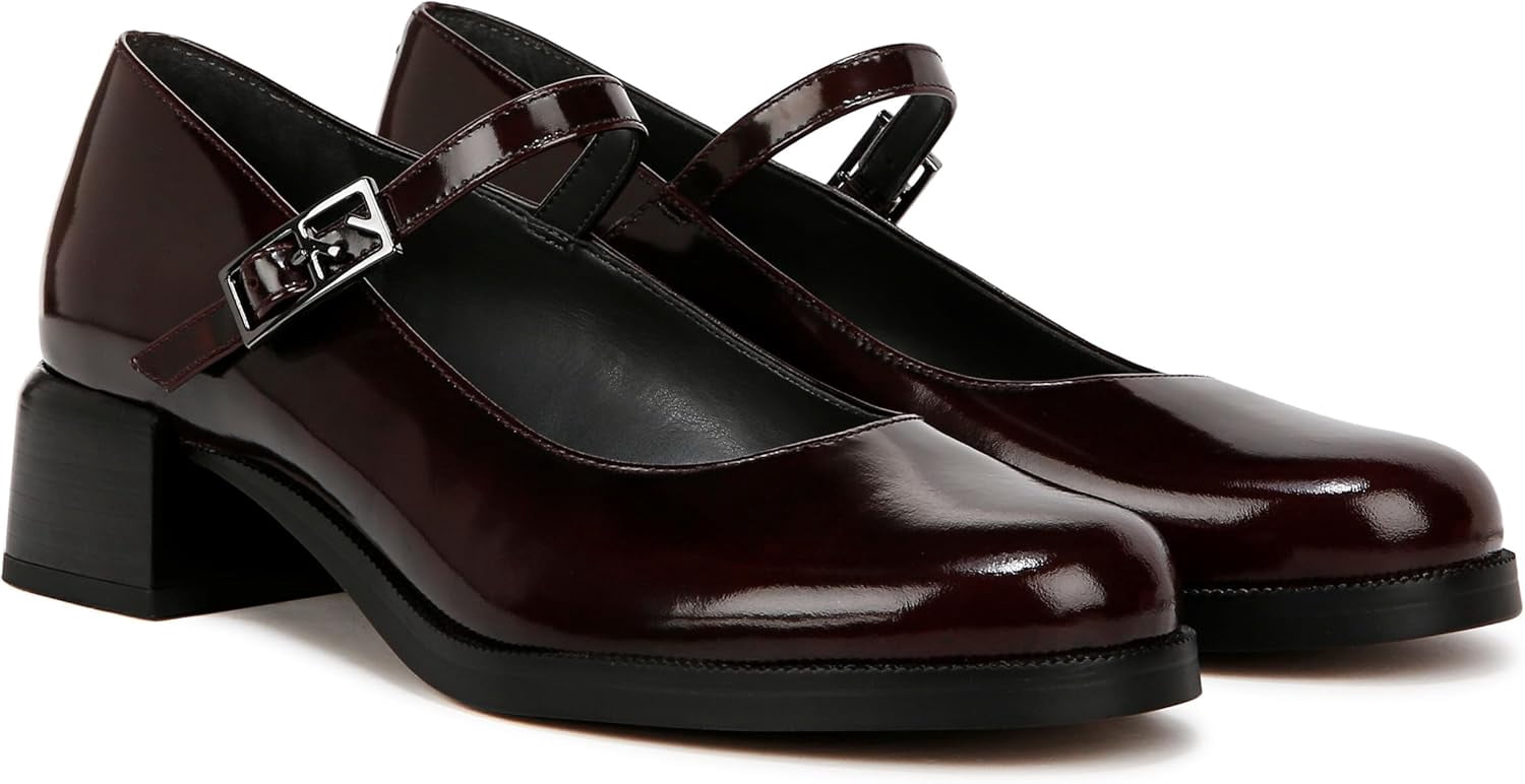 Franco Sarto Women's Pesara Mary Jane Pump Burgundy Leather 5M ...
