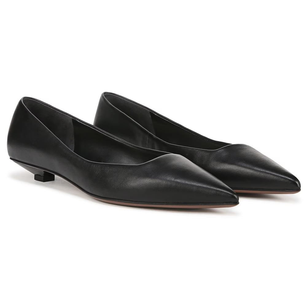 Franco Sarto Women's Prella Low Heel Pump Black Leather 8.5M - Walmart.com