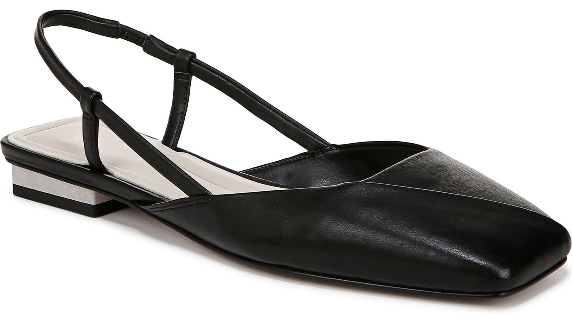 Franco Sarto Women's Telica Slingback Flats Black Leather 11M - Walmart.com