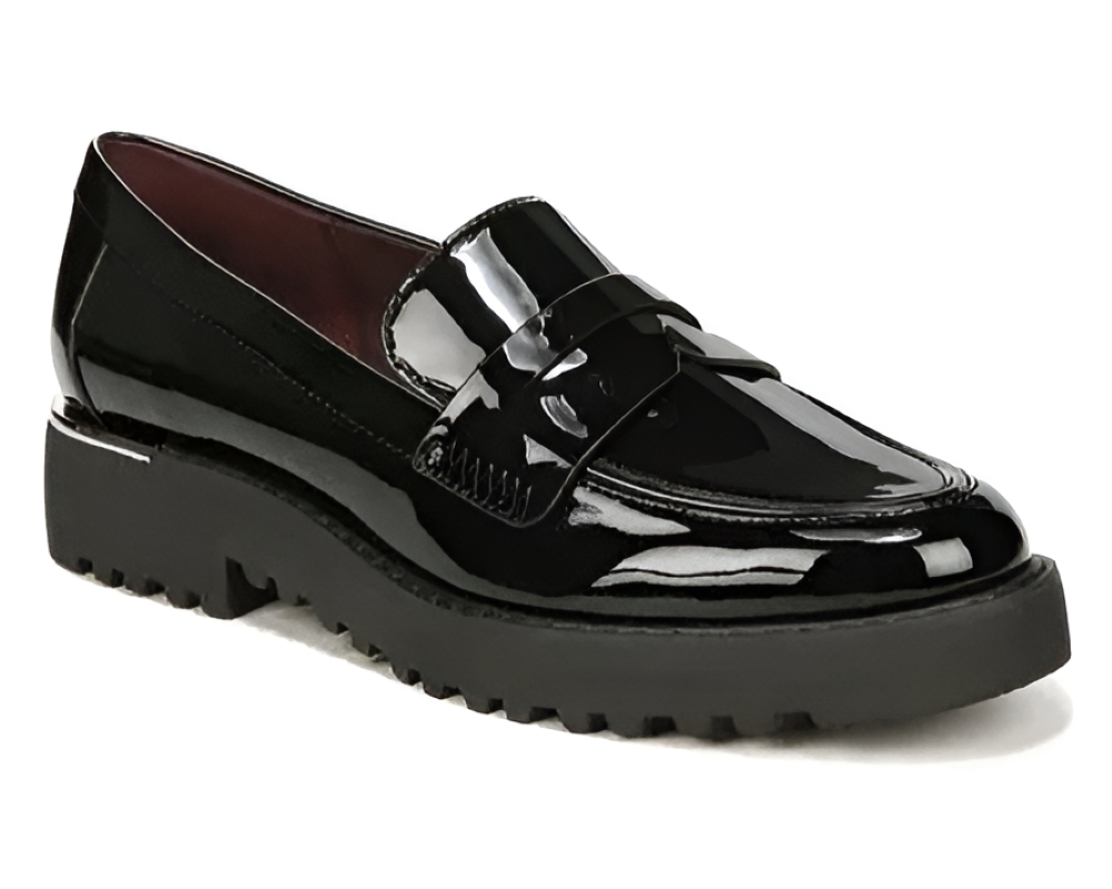 Franco Sarto Womens Camrynn Lug Sole Loafers Black 7.5M - Walmart.com