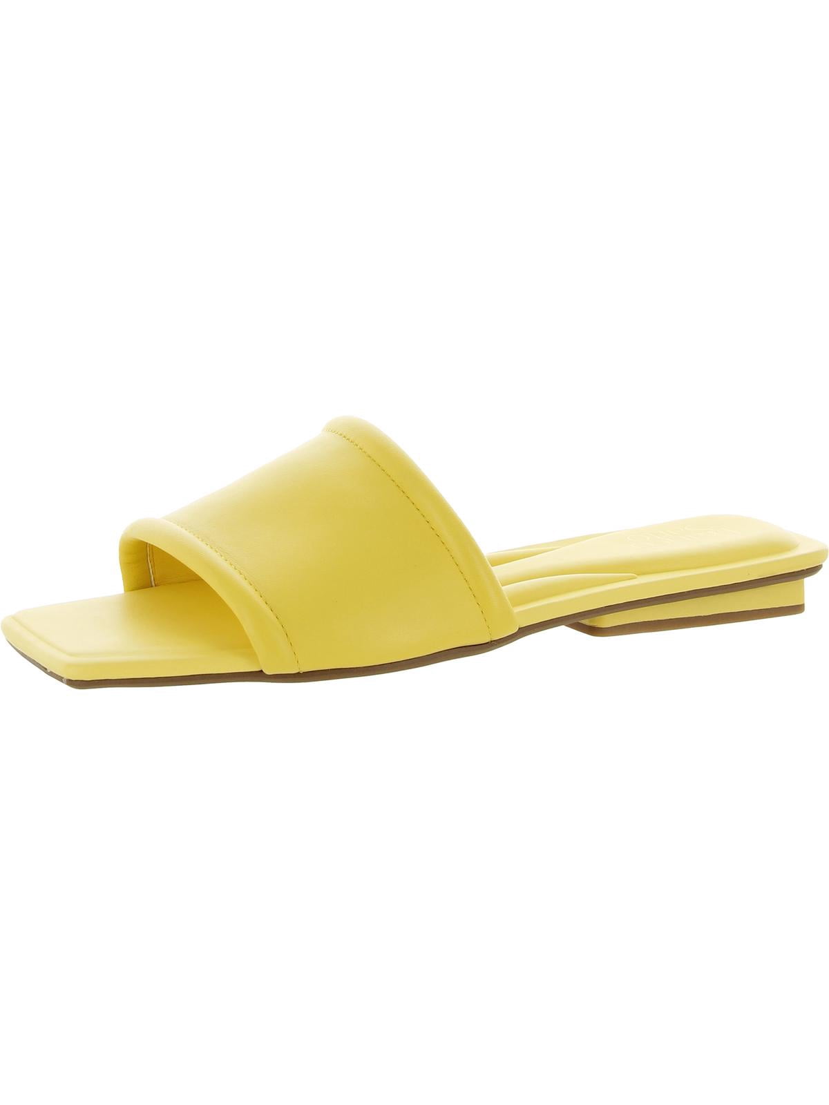 Franco Sarto Womens Caven Leather Square Toe Slide Sandals - Walmart.com