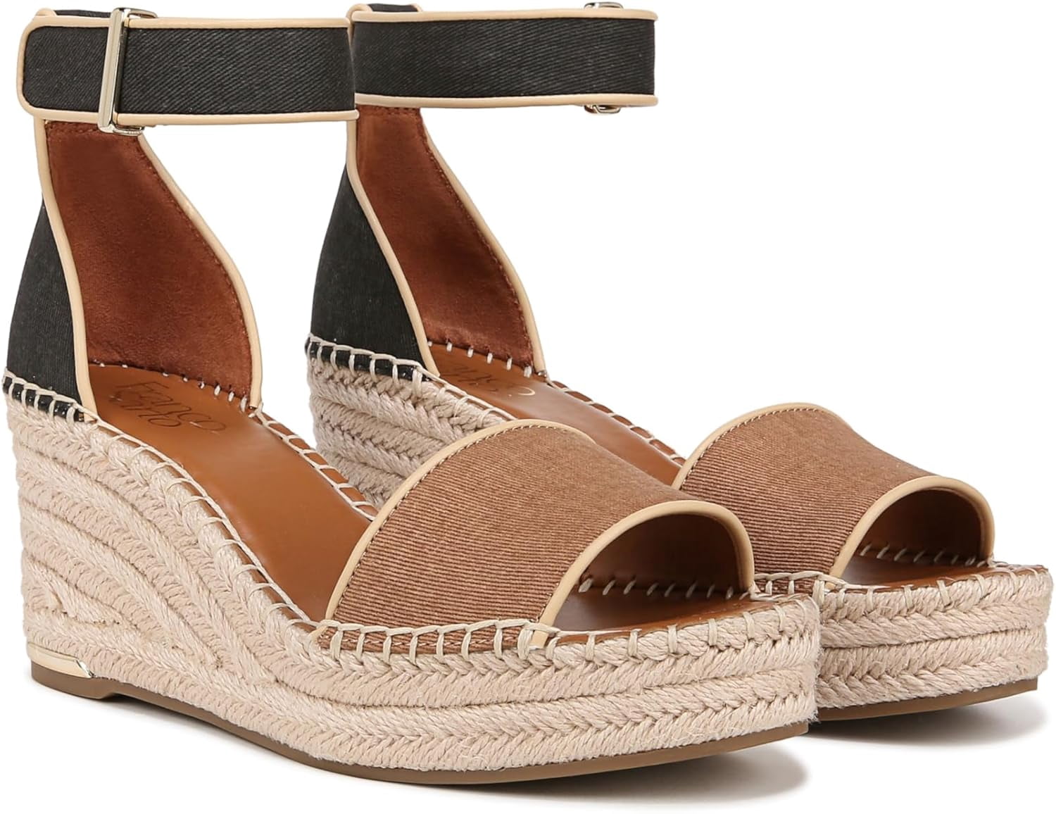 Franco Sarto Womens Clemens Jute Wrapped Espadrille Wedge Sandals Tan ...