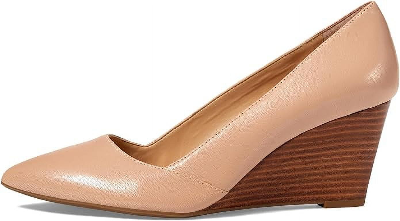 Franco Sarto Womens Frankie Pointed Toe Wedge Pump Ballet Beige Leather ...