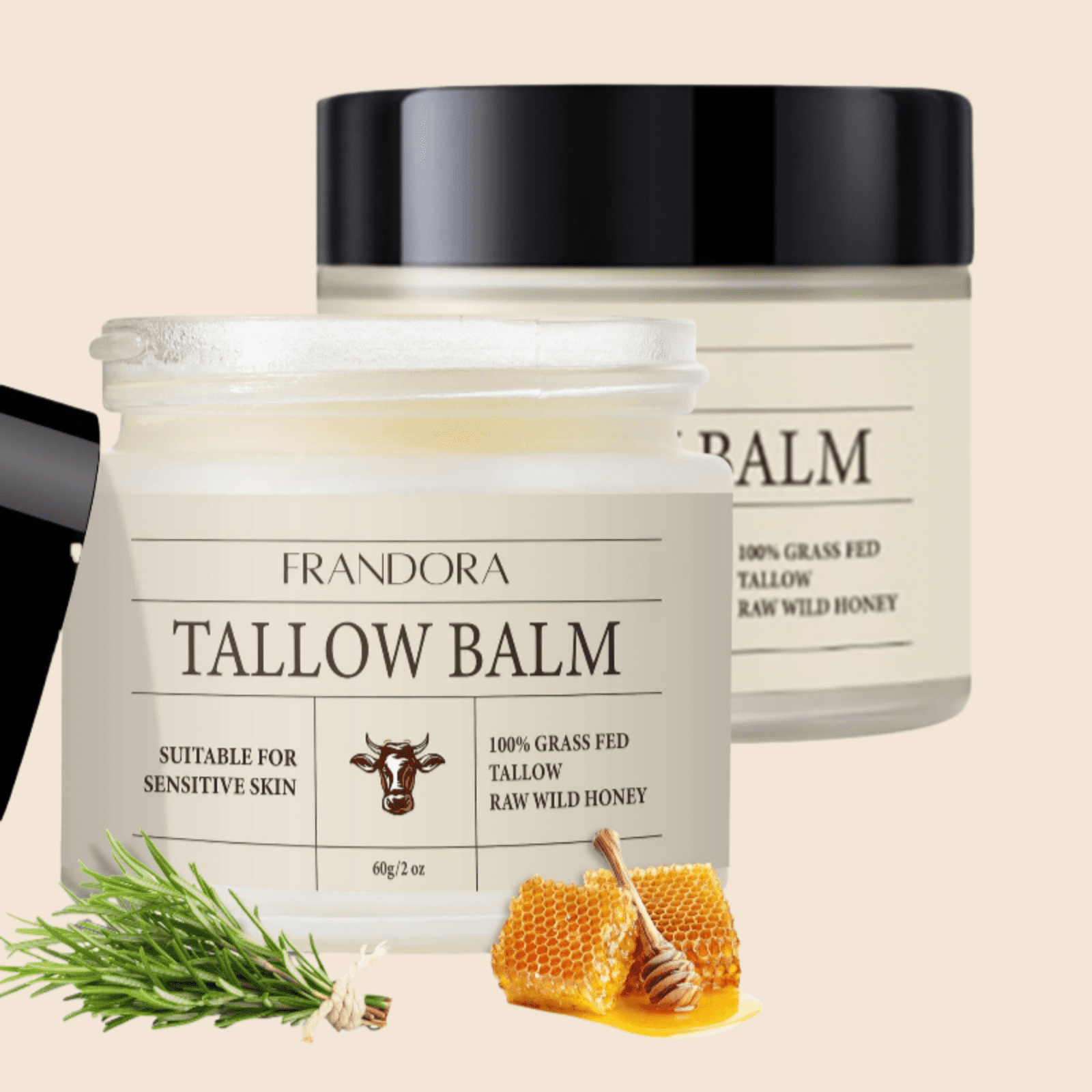 Frandora's Beef Tallow and Honey Balm for Skin 2 Boxes, All-Natural ...