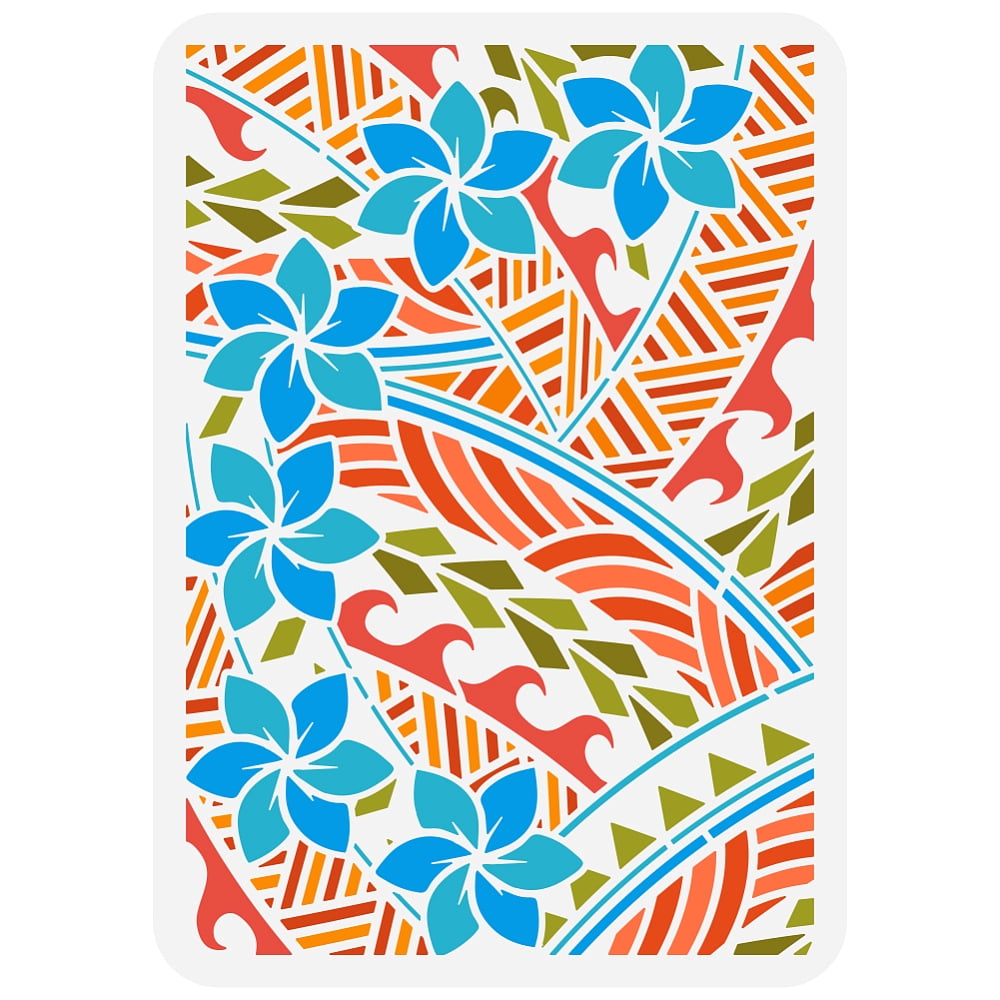 Frangipani Five Flower Painting Stencil 8.3x11.7inch Reusable Geometric ...