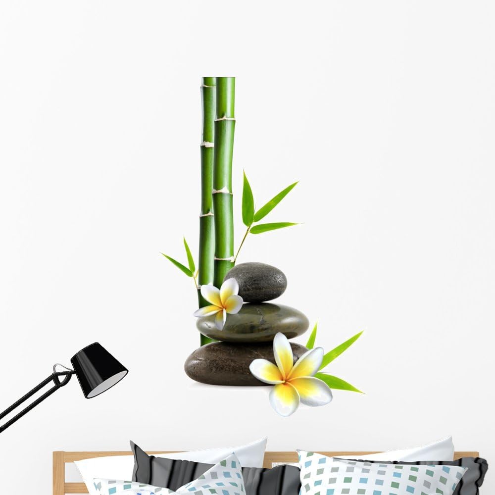 Frangipani Flowers Pebbles Zen Wall Decal Peel And Stick Floral Graphic ...