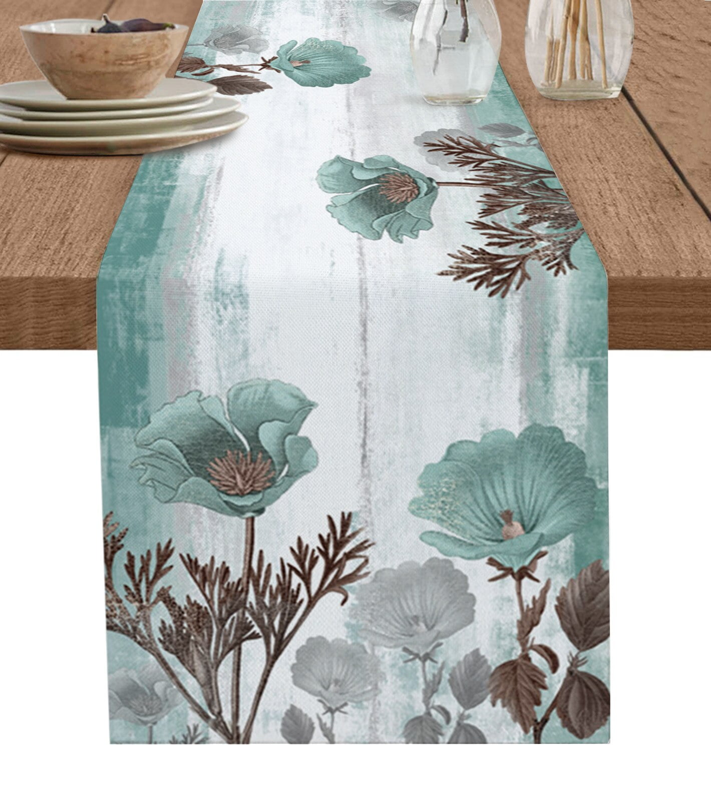 Frangipani Leaves Retro Table Runner Luxury Home Dining Table Coffee ...