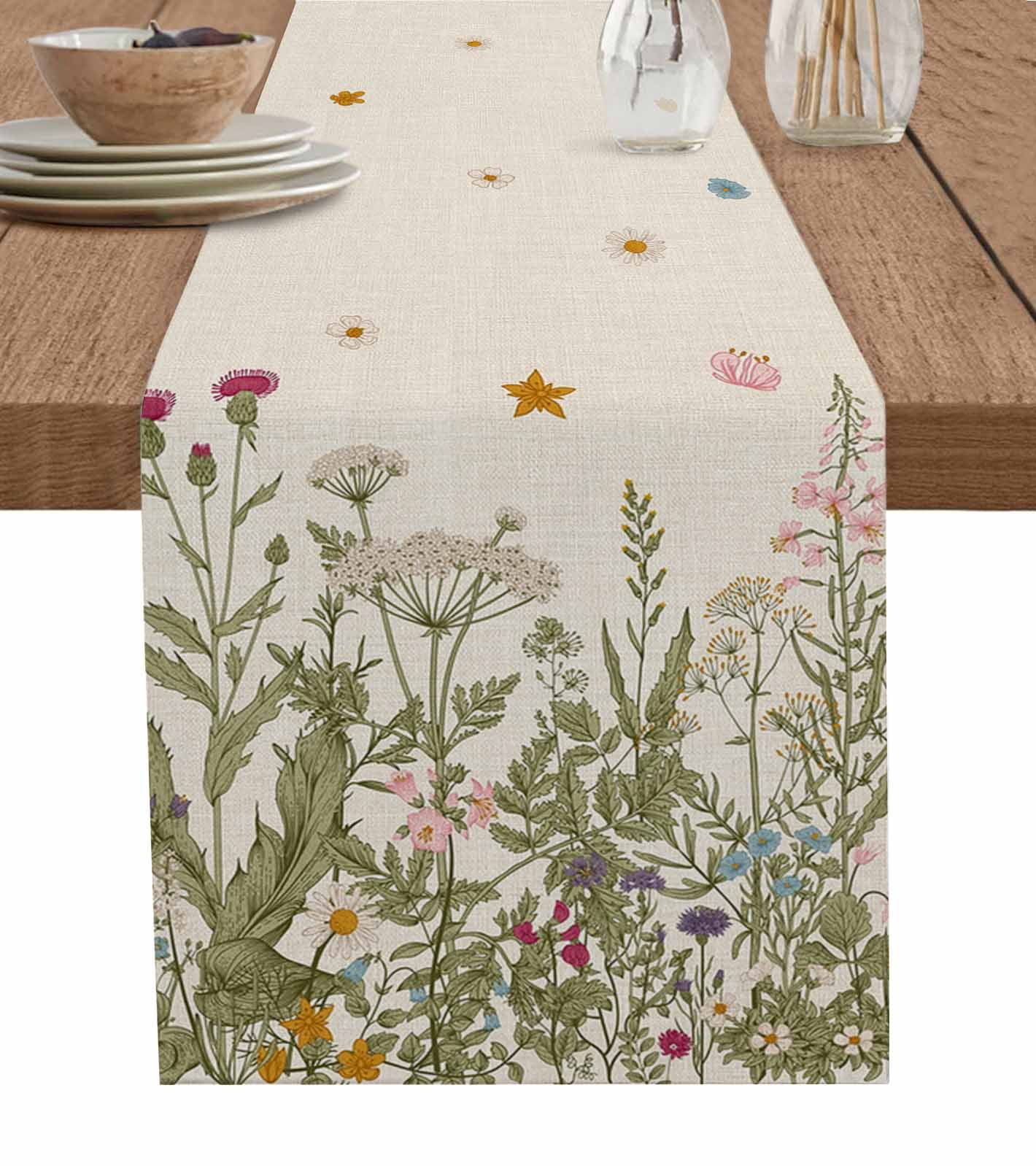 Frangipani Leaves Retro Table Runner Luxury Home Dining Table Coffee ...