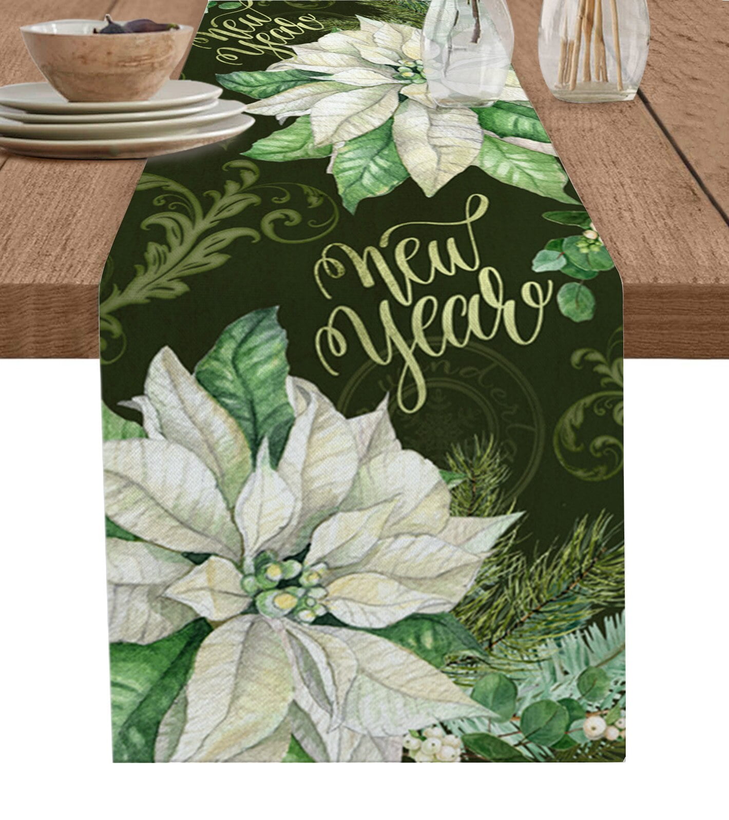 Frangipani Leaves Retro Table Runner Luxury Home Dining Table Coffee ...