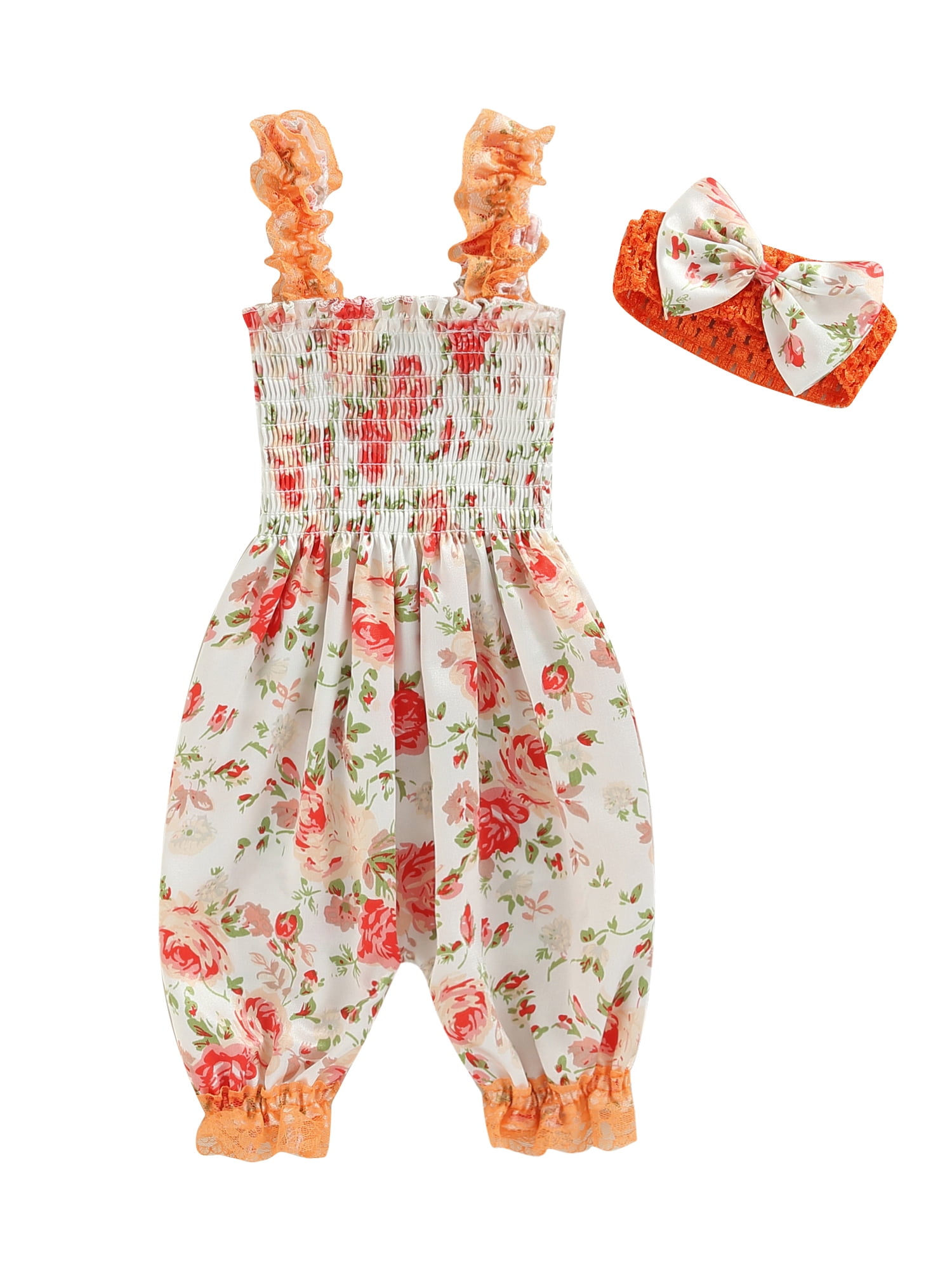 Franhais 2 Pcs Newborn Summer Outfits, Baby Girls Sleeveless Floral ...
