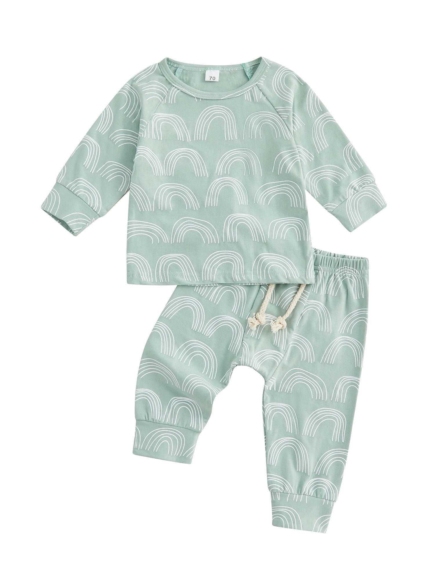 Franhais Baby Girls Boy Clothes Outfit Rainbow Print Long Sleeve ...