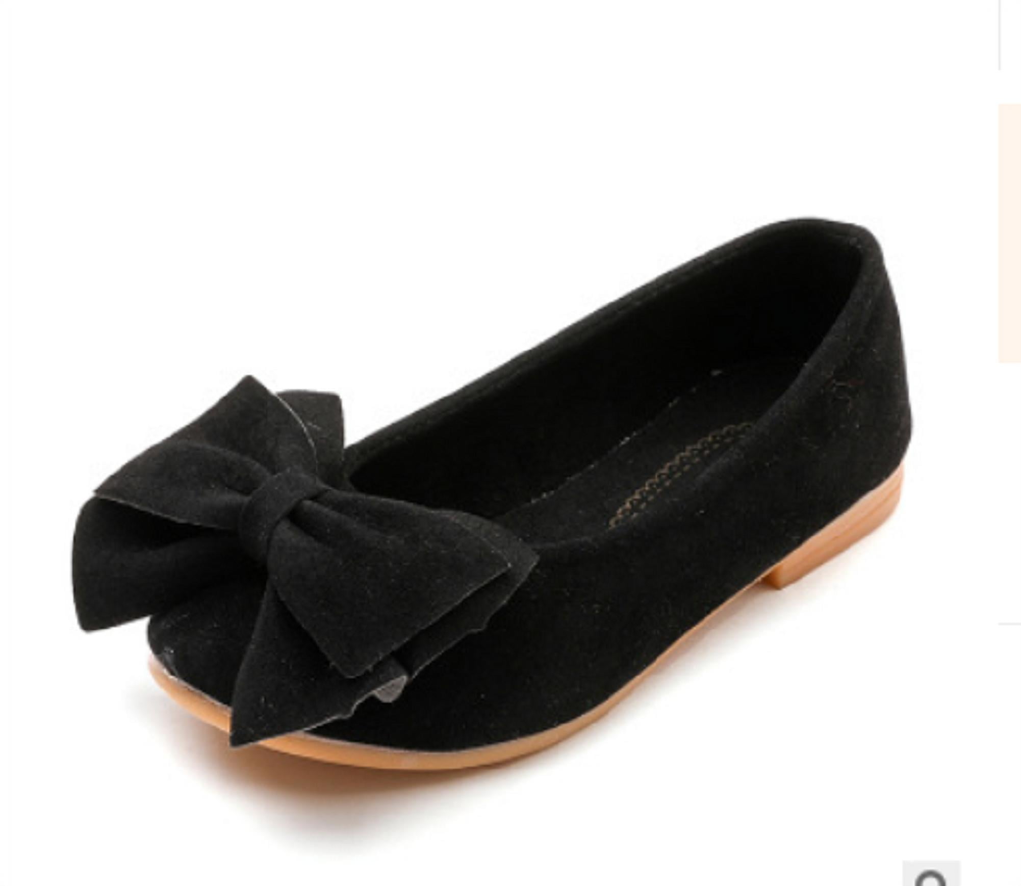 Franhais Children's Princess Flat Shoes Casual Big Mouth Pedal Bow ...