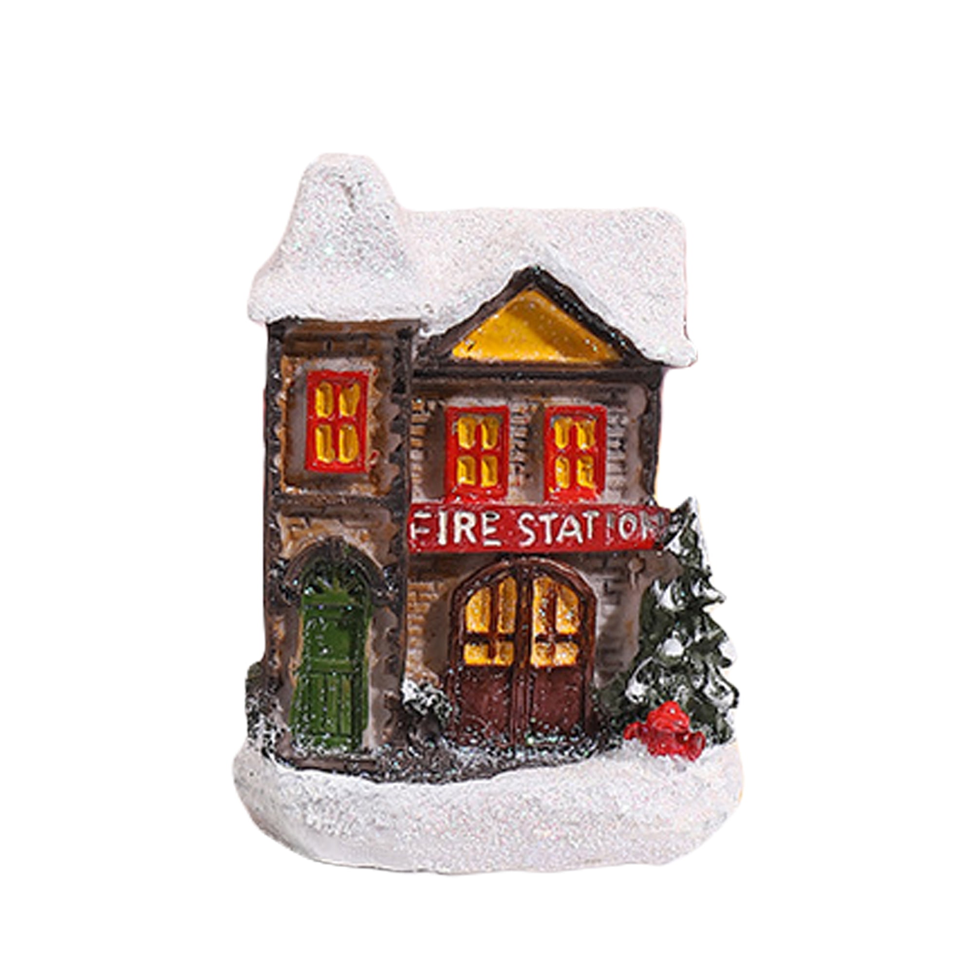 Franhais Christmas Village Houses Cute LED Light Up Snow House Scene ...