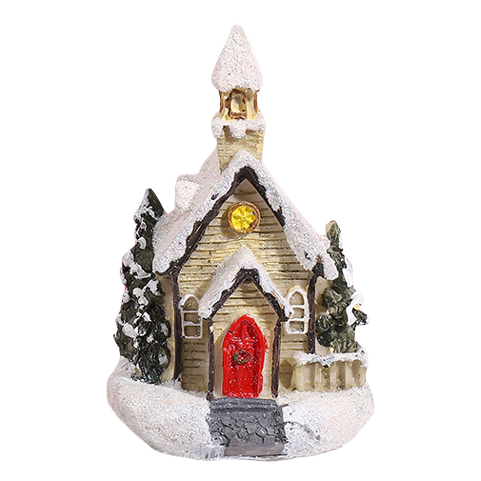 Franhais Christmas Village Houses Cute LED Light Up Snow House Scene ...