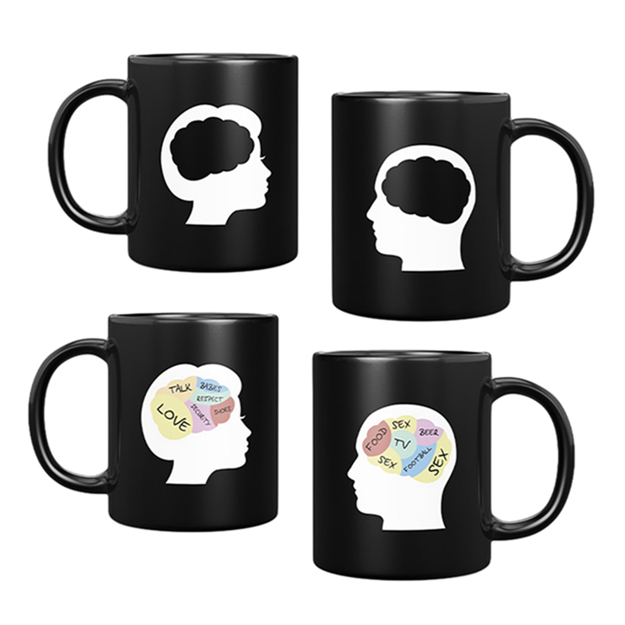 Franhais Color Changing Mugs, Cartoon Avatar/Light Bulb/Heart Print ...
