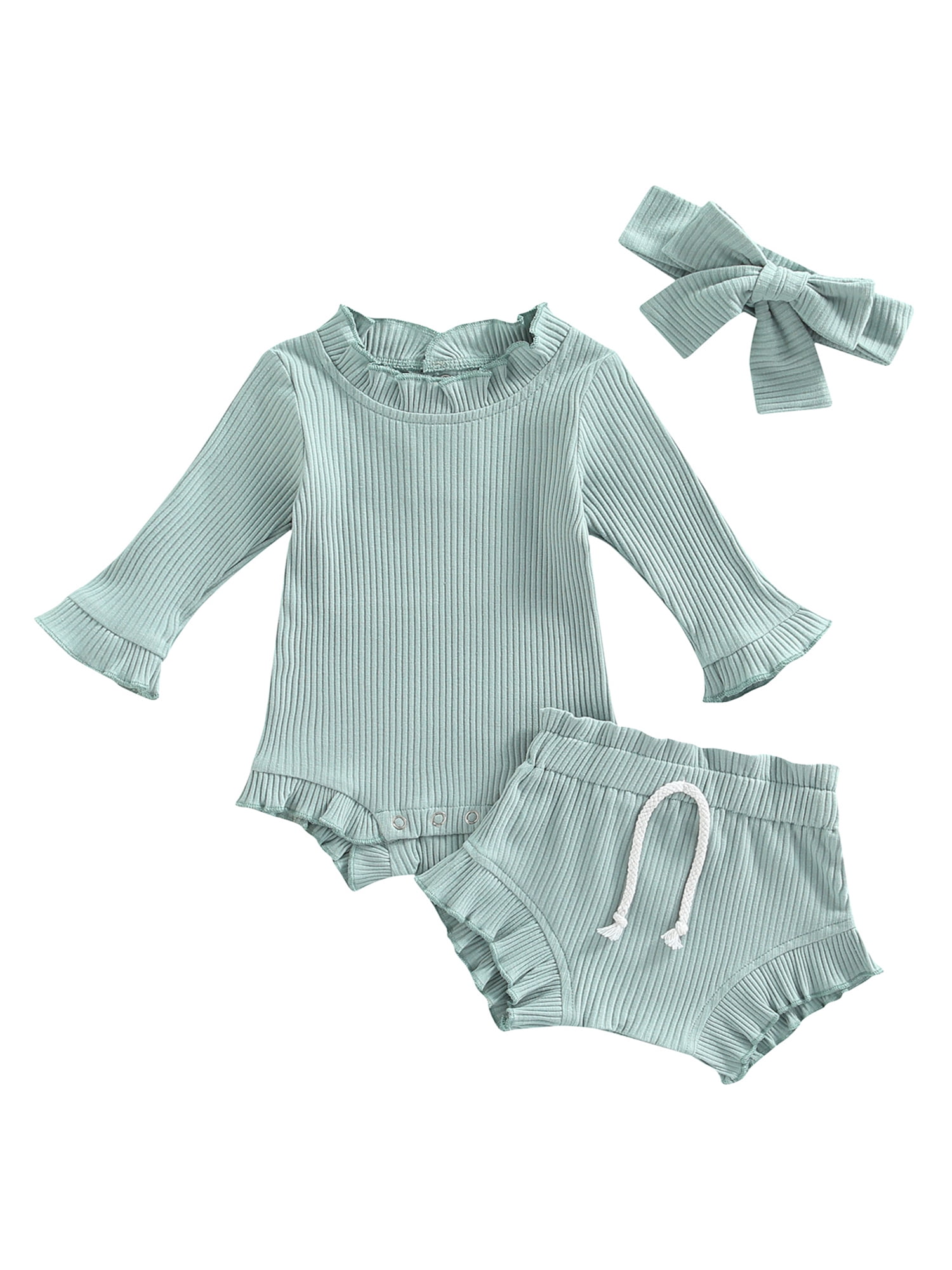 Franhais Girls Three Pieces Clothes Outfit, Round Neck Long Sleeve ...
