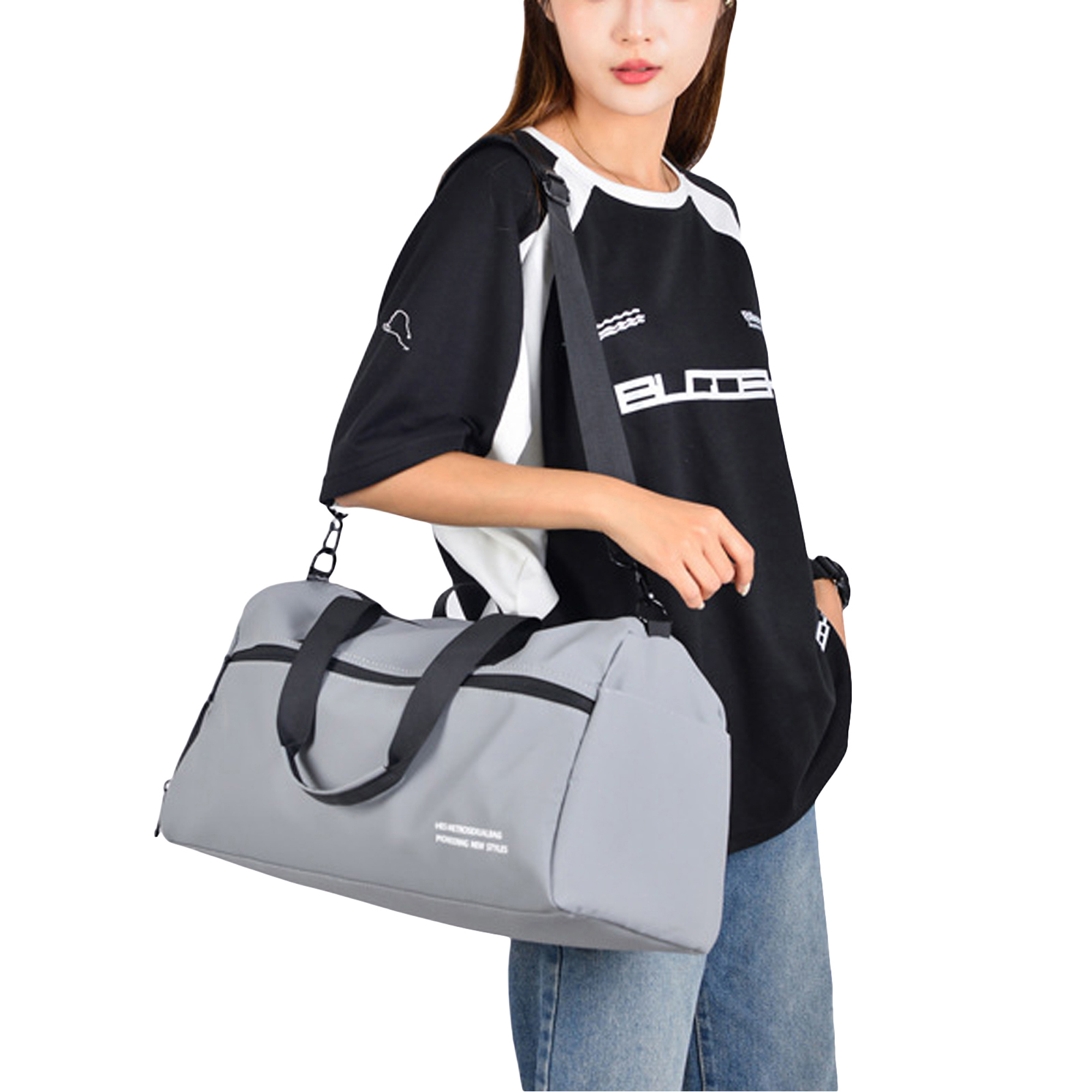 Franhais Gym Bags Sports Duffle Bag with Wet Pocket Shoe Compartment ...
