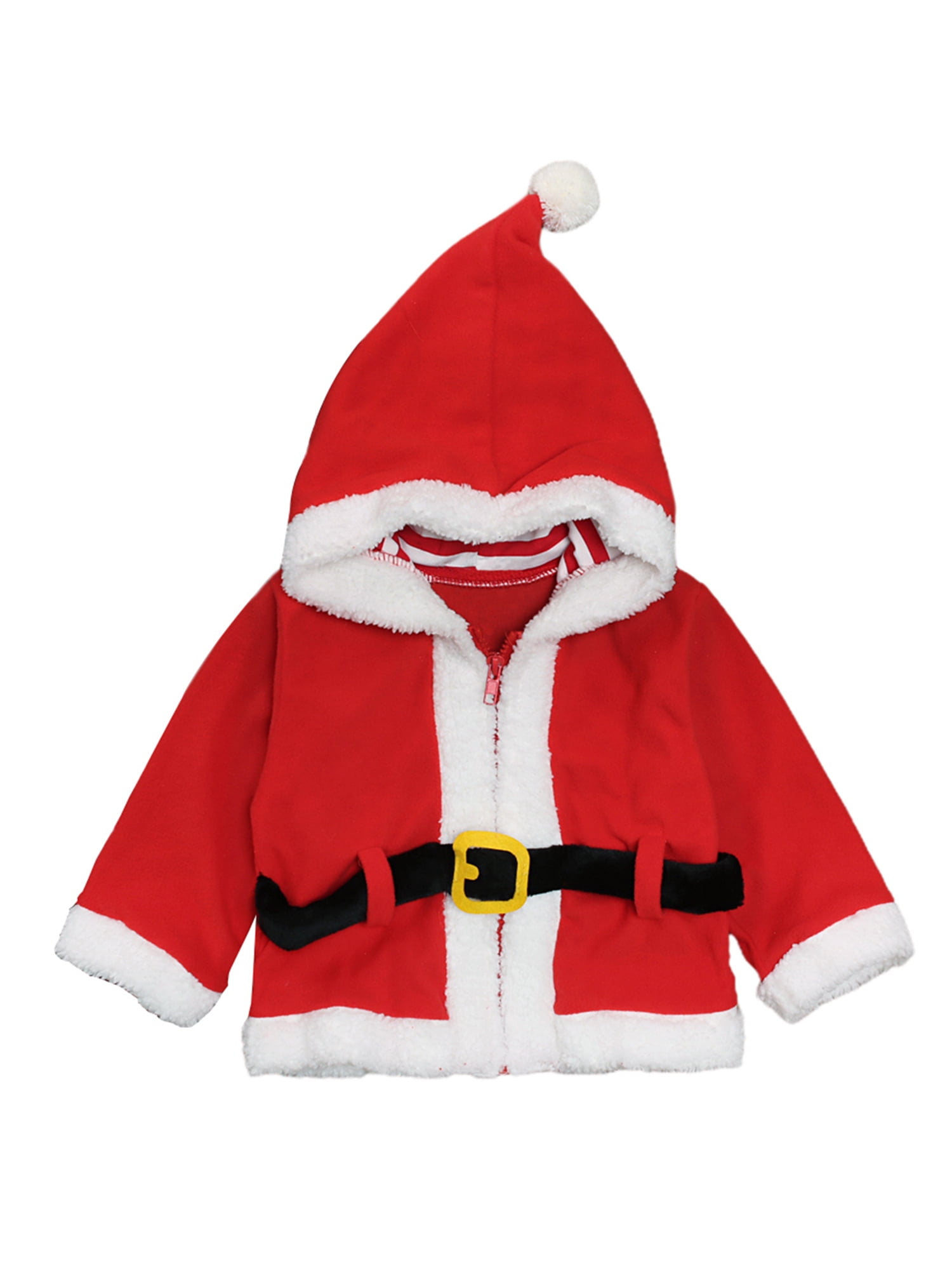Franhais Kids Christmas Santa Jacket, Hooded Long Sleeve Fleece Jacket ...