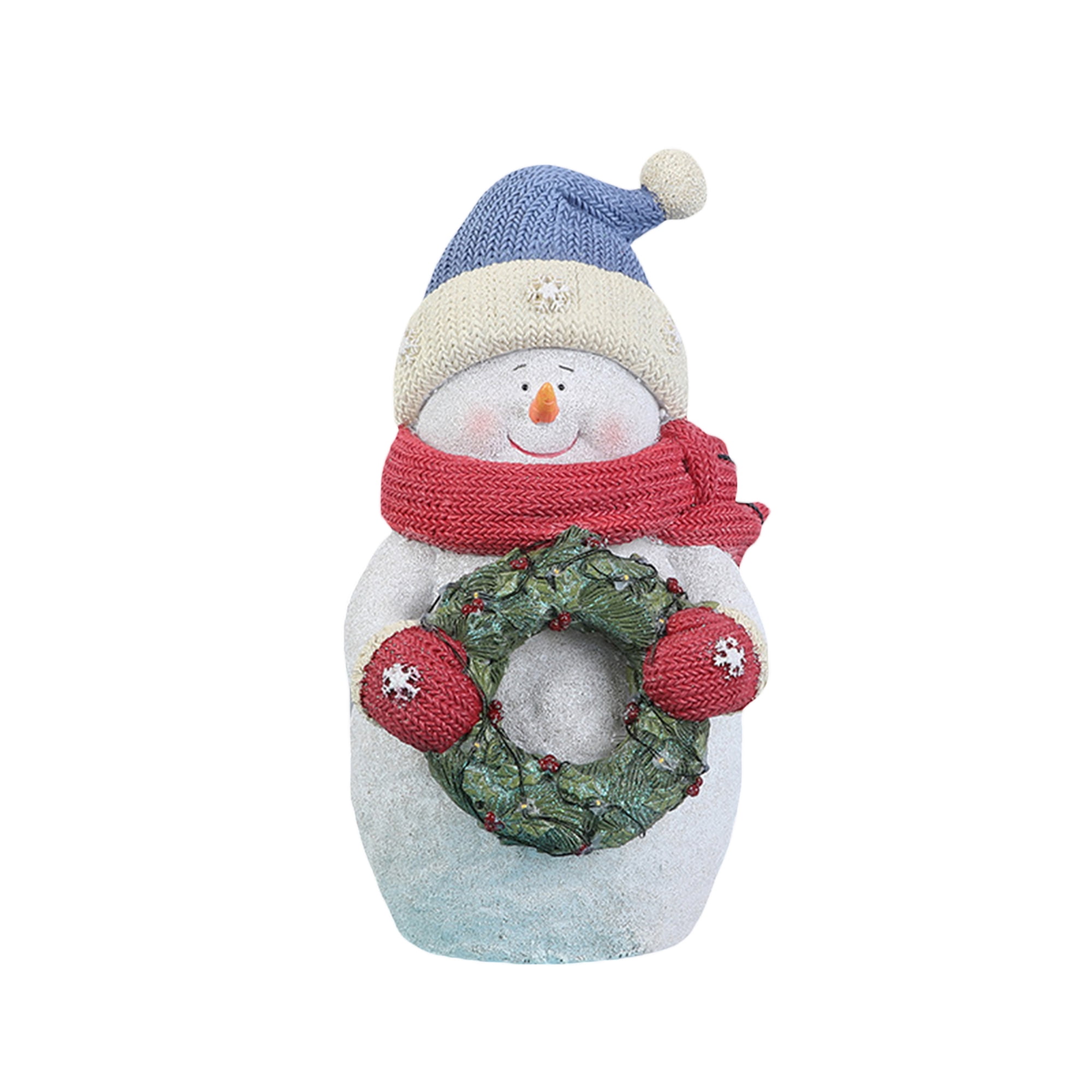 Franhais Lighted Christmas Decorations for Home Snowman Resin Christmas ...