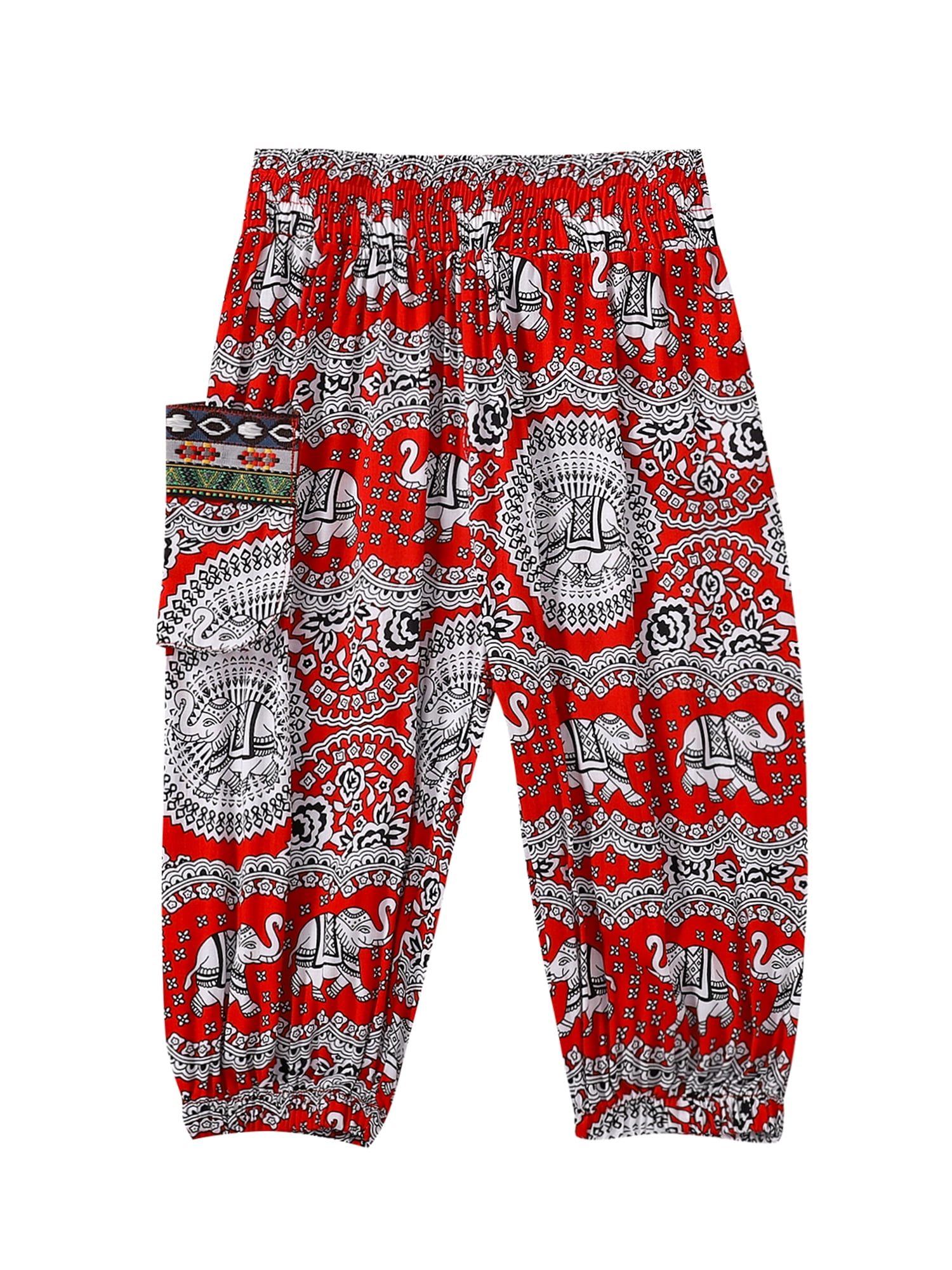Franhais Little Kids Long Pants, Retro Elephant Patterns Elastic ...
