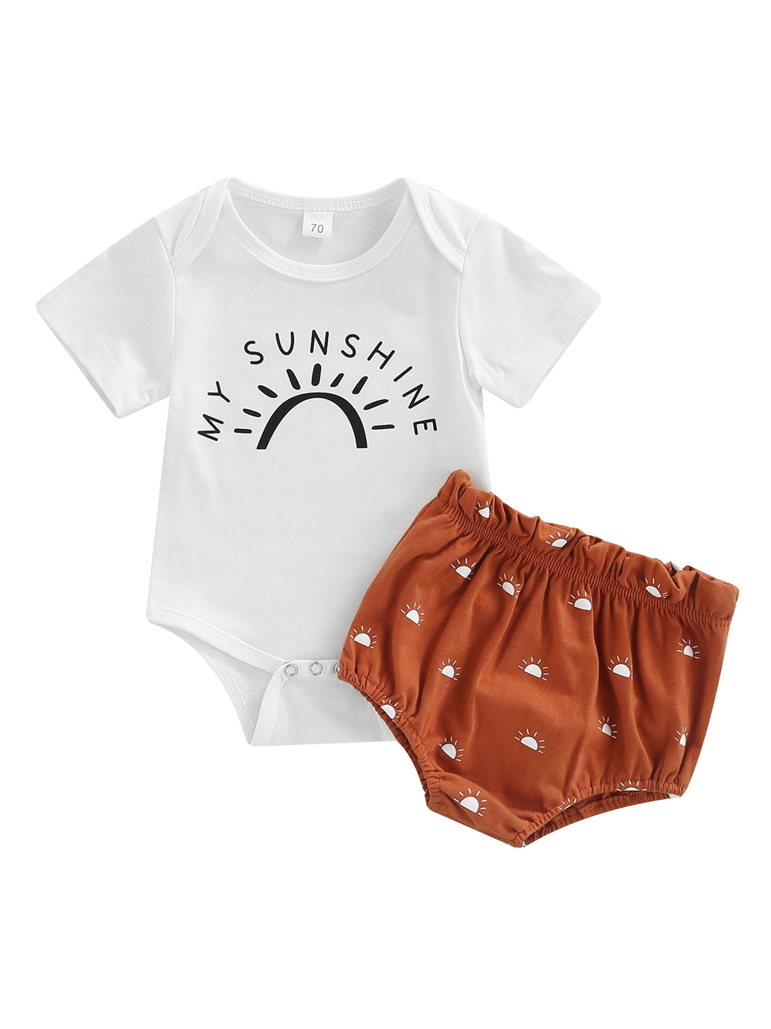Franhais Newborn Baby Clothes Sets, Letter Sun Print Round Neck Short ...