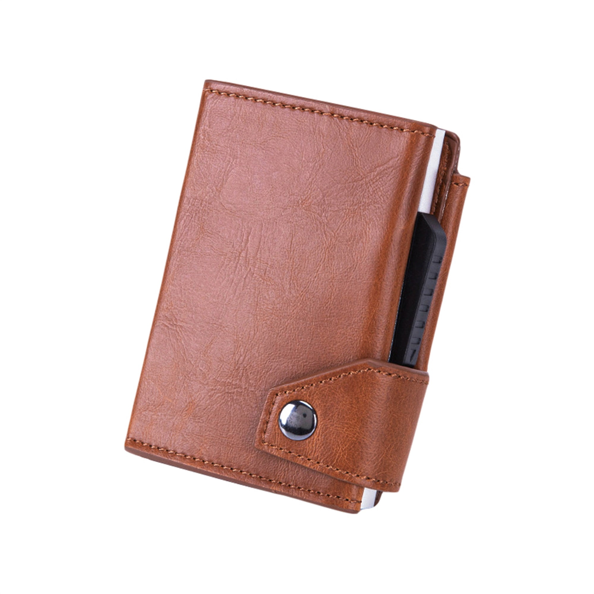 Franhais RFID Blocking Wallet Anti Theft Pop up Credit Card Holder Slim ...