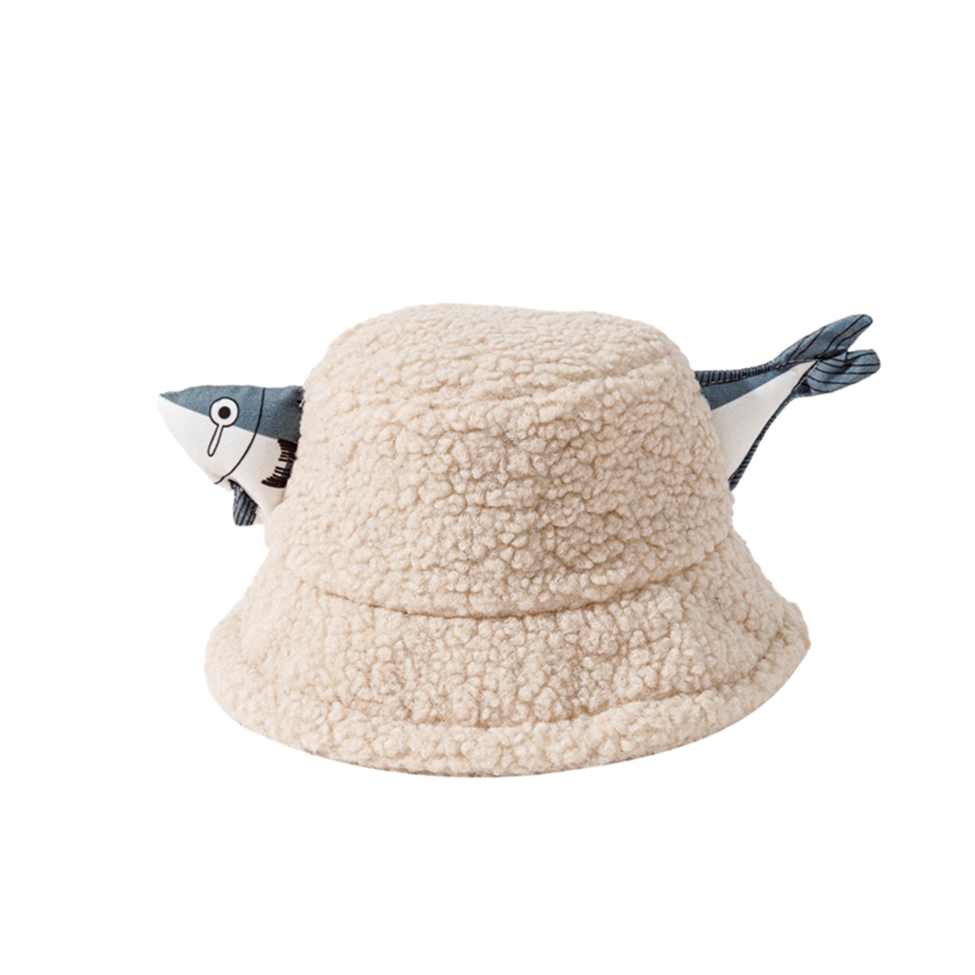 Franhais Warm Fishmen Plush Hat for Women, Creative Cute Animal 3D Fish ...