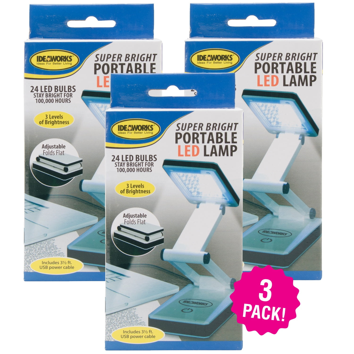 Frank A. Edmunds Super Bright Portable LED Lamp, Multipack of 3 ...