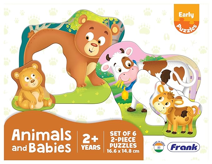 Frank Animals and Babies Early 2 Piece Puzzles for Kids for Age 2 Years ...