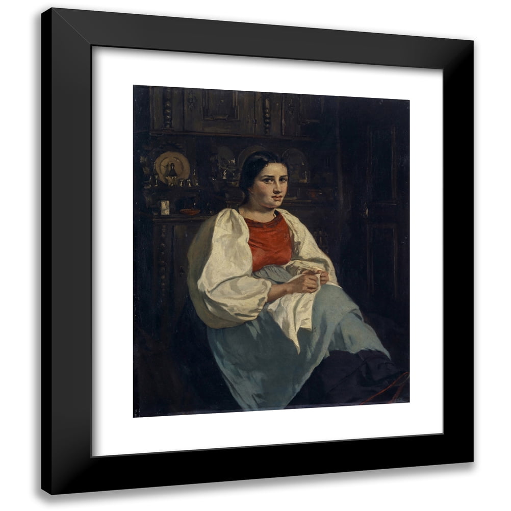 Frank Buchser 12x14 Black Modern Framed Museum Art Print Titled - Girl ...